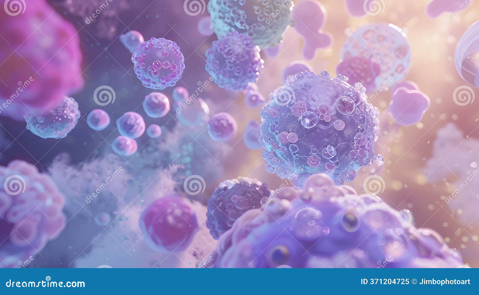 Cell Microscopy. Generative AI. Background For Medicine, Science Or ...