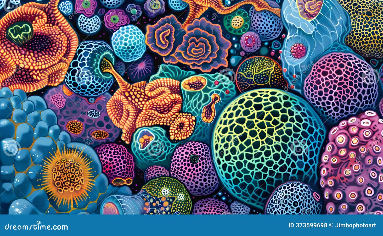 Cancer Cell Microscopy, Illusstration Of A High-magnification. Stock ...