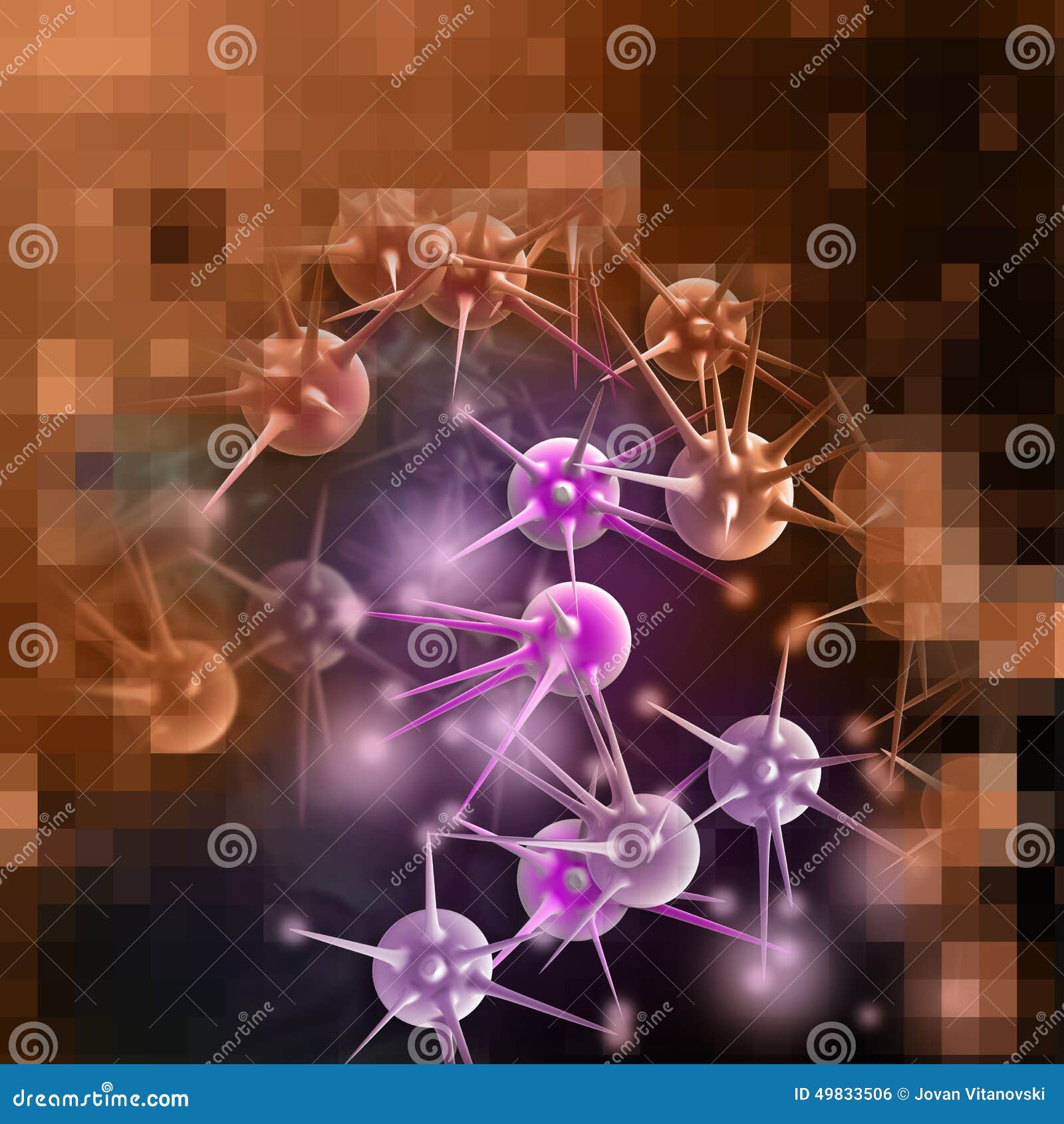 Cancer cell pixelated stock illustration. Illustration of blood - 49833506
