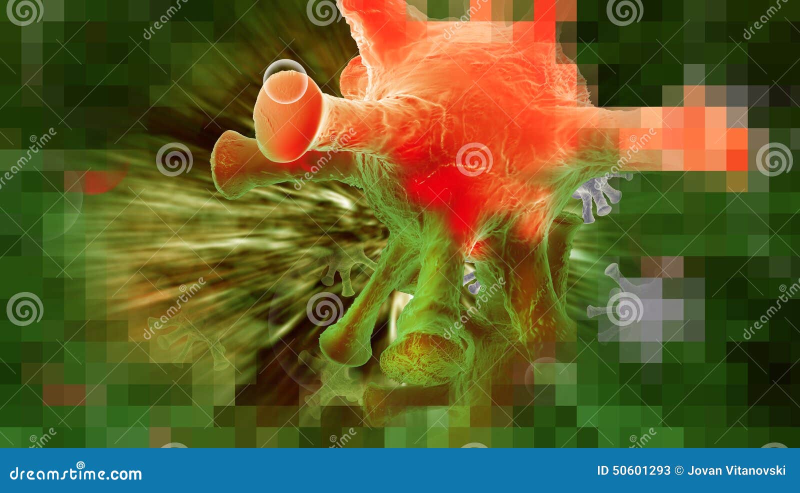 Cancer cell pixelated stock illustration. Illustration of colon - 50601293