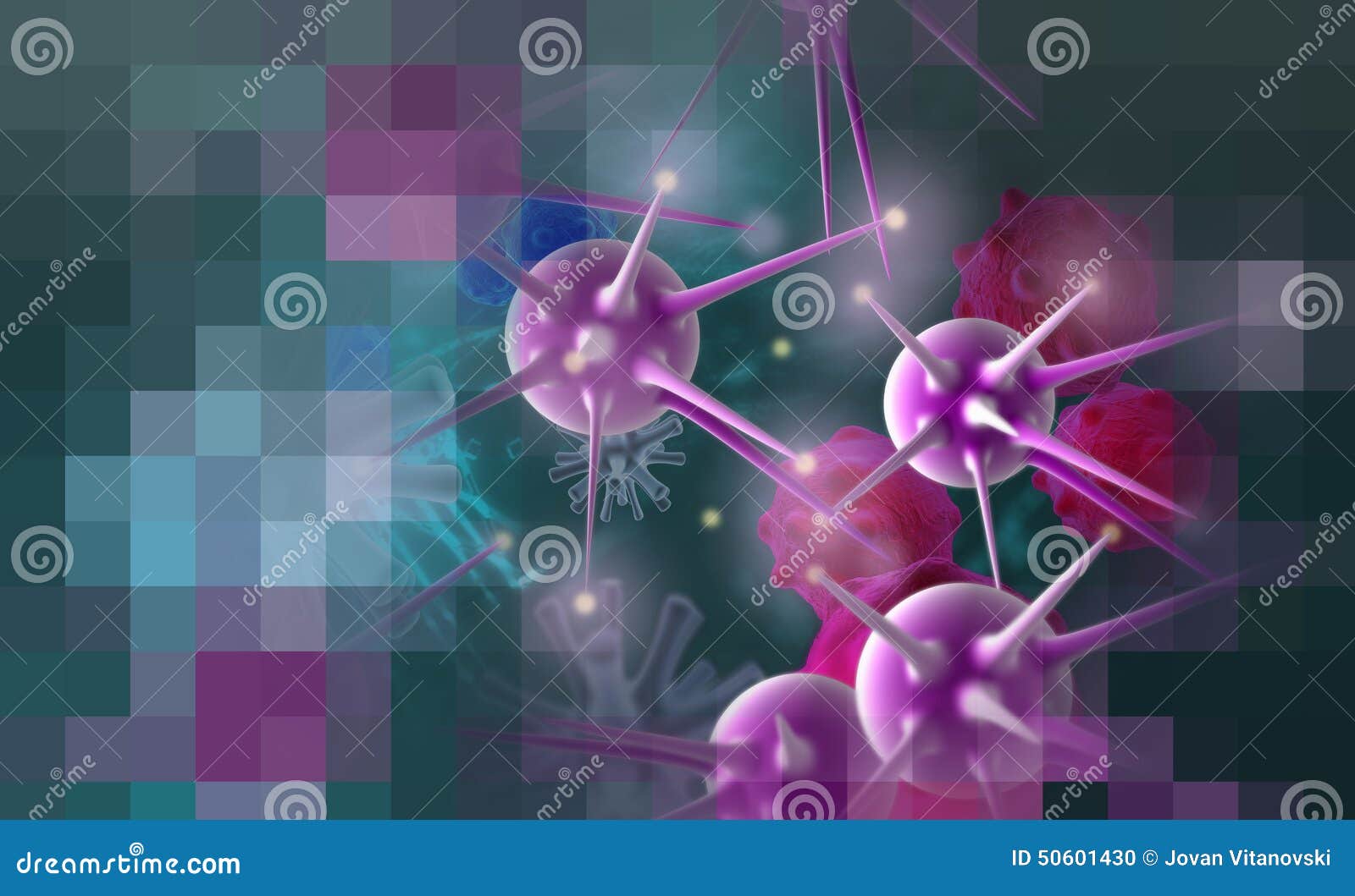 Cancer cell pixelated stock illustration. Illustration of cancer - 50601430