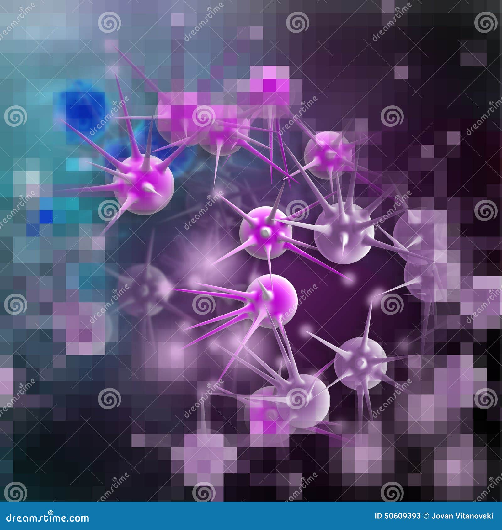 Cancer cell pixelated stock illustration. Illustration of health - 50609393