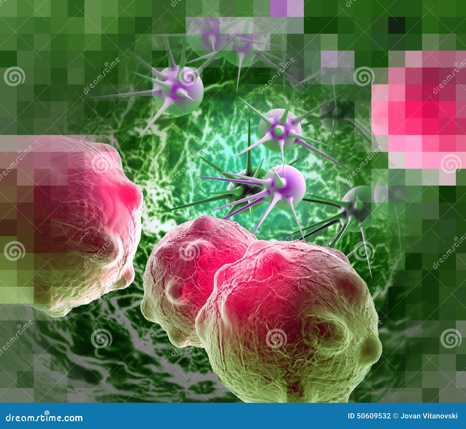 Cancer cell pixelated stock illustration. Illustration of painting ...