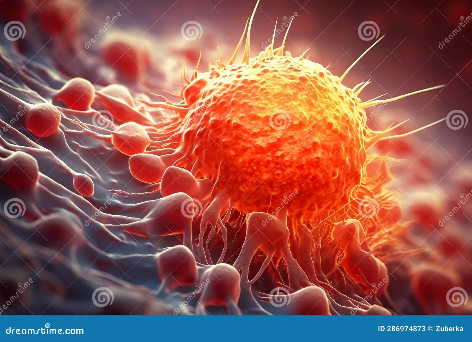 Cancer Cell stock illustration. Illustration of microbiology - 286974873