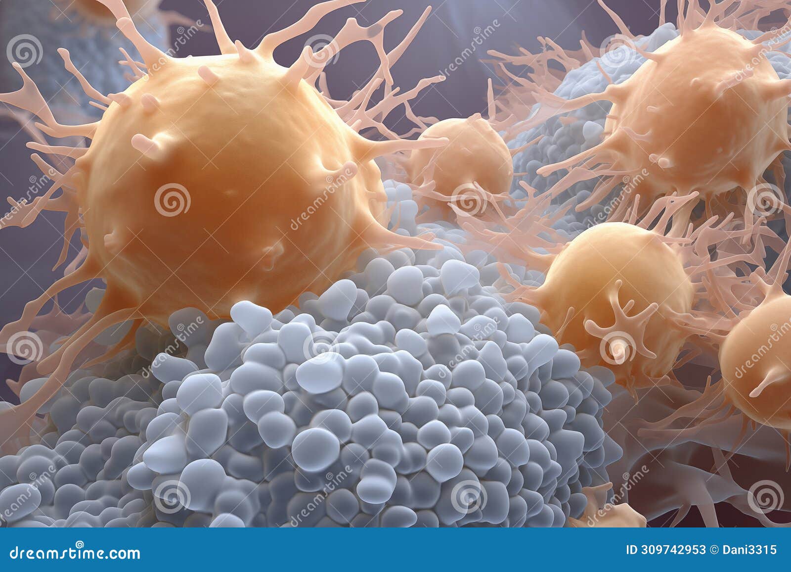 Cancer Cell Microscopy Illustration Stock Illustration - Illustration ...