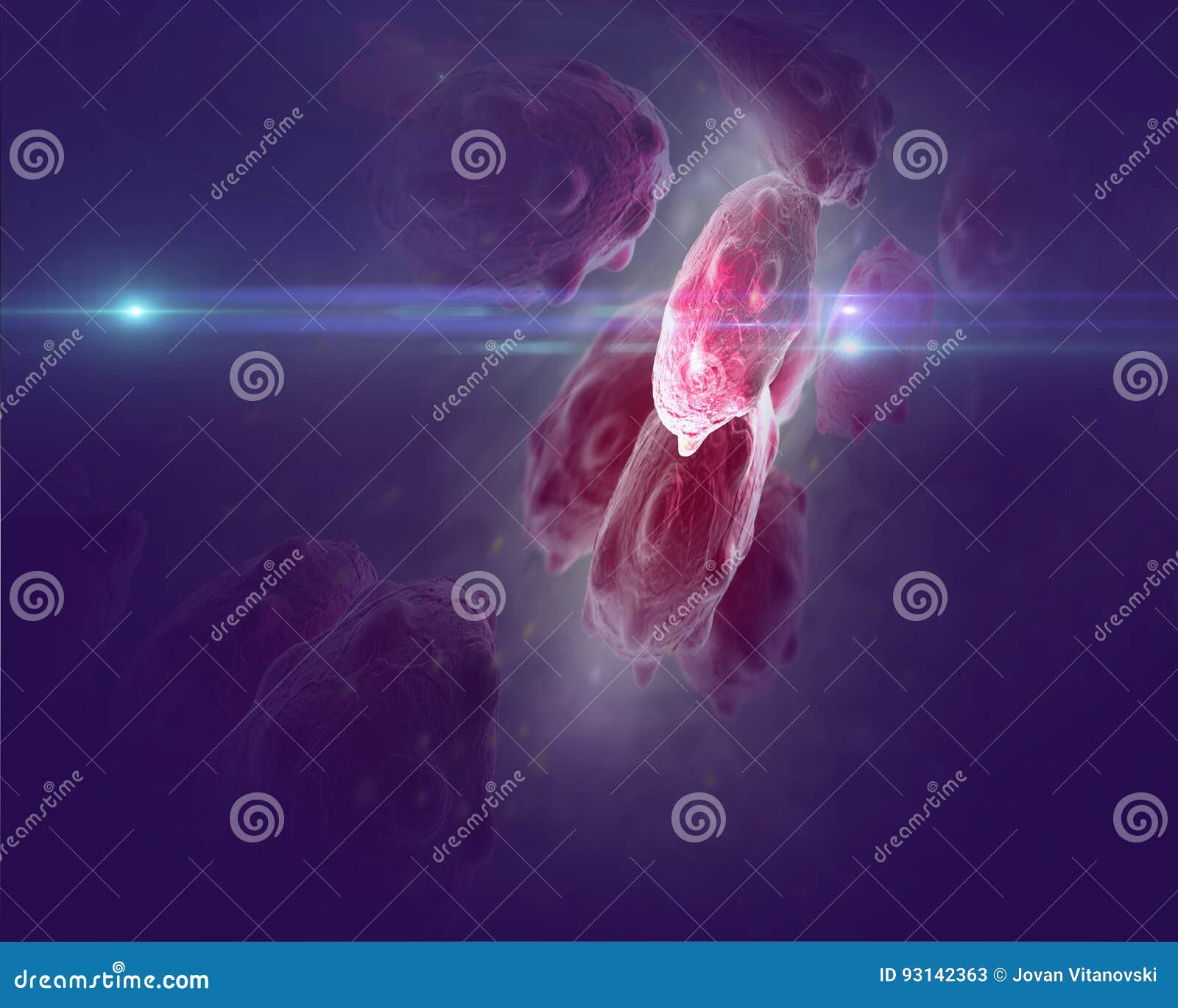 Cancer cells in human body stock illustration. Illustration of blood ...
