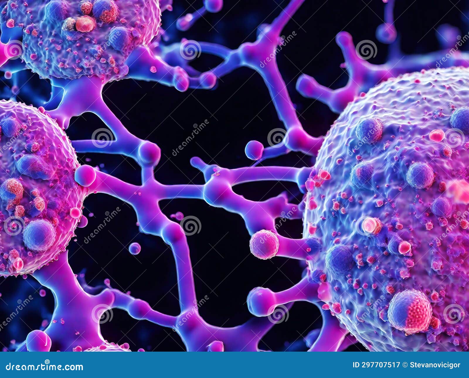 Cancer Cells in Human Organism Viewed Under Microscope, Generated by AI ...