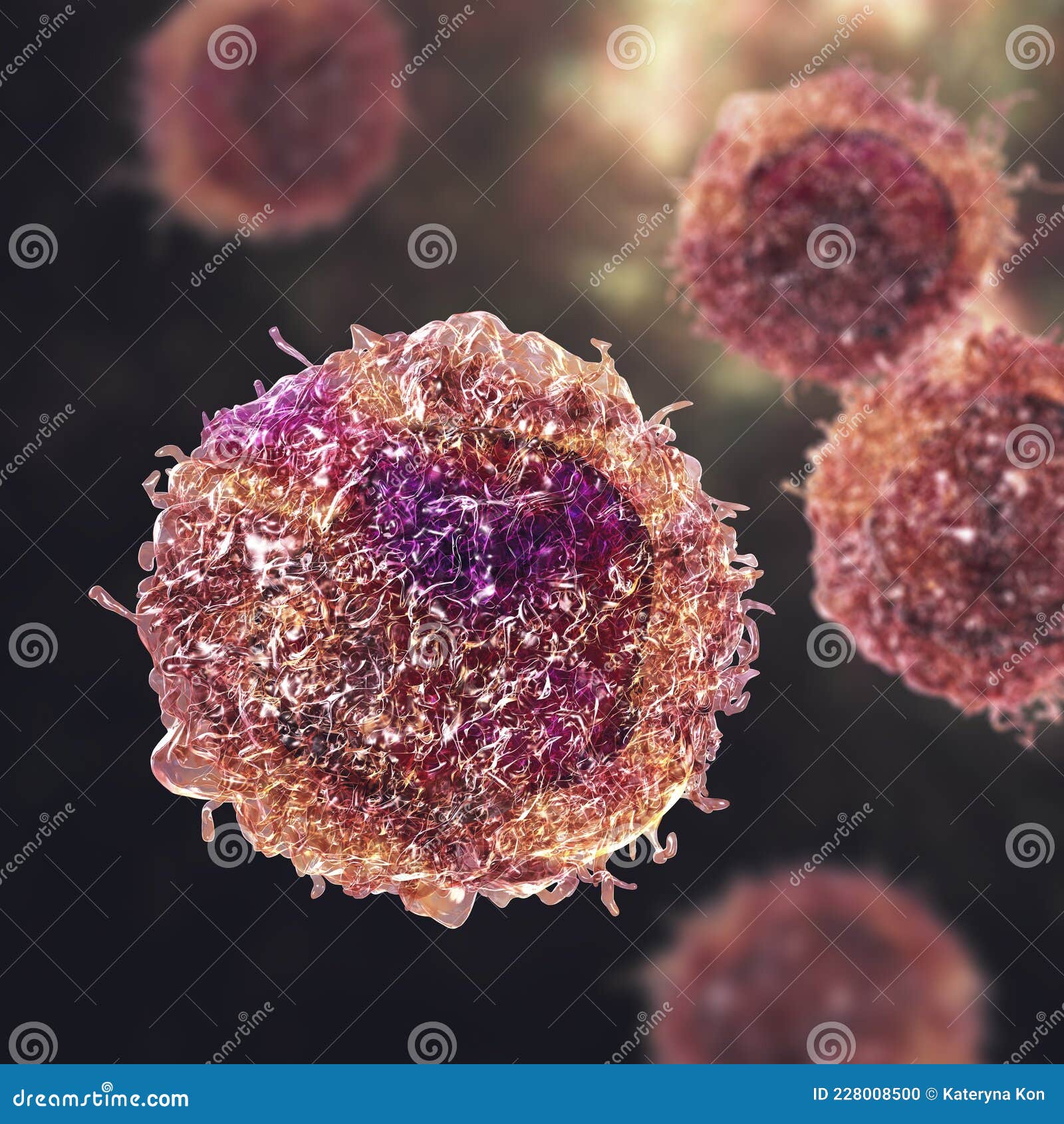 Cancer Cells, 3D Illustration Stock Illustration - Illustration of ...