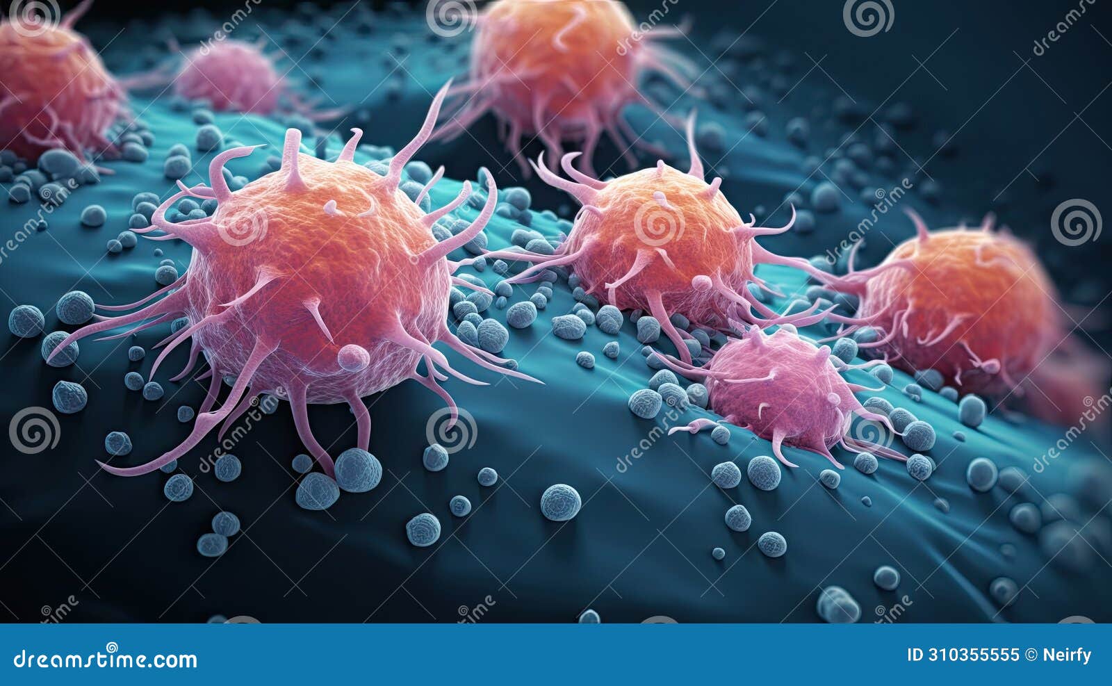 Cancer Cells Under Microscope Stock Illustration - Illustration of ...