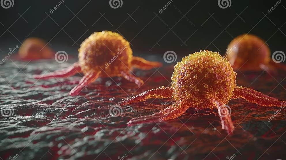 Cancer Cells Under Microscope 3D Visualization, Micro World Render ...