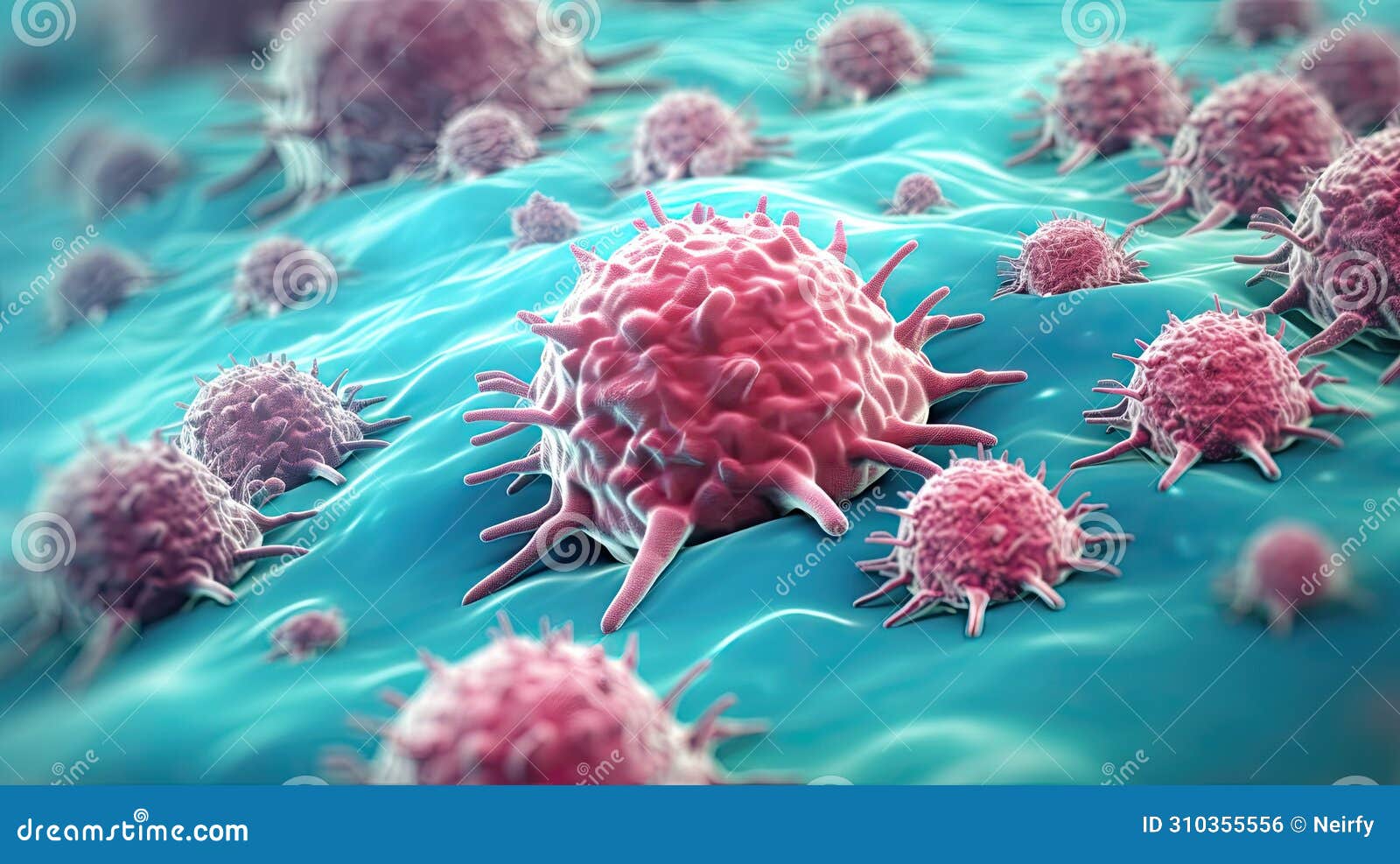 Cancer Cells Under Microscope Stock Photo - Image of phagocyte, anatomy ...