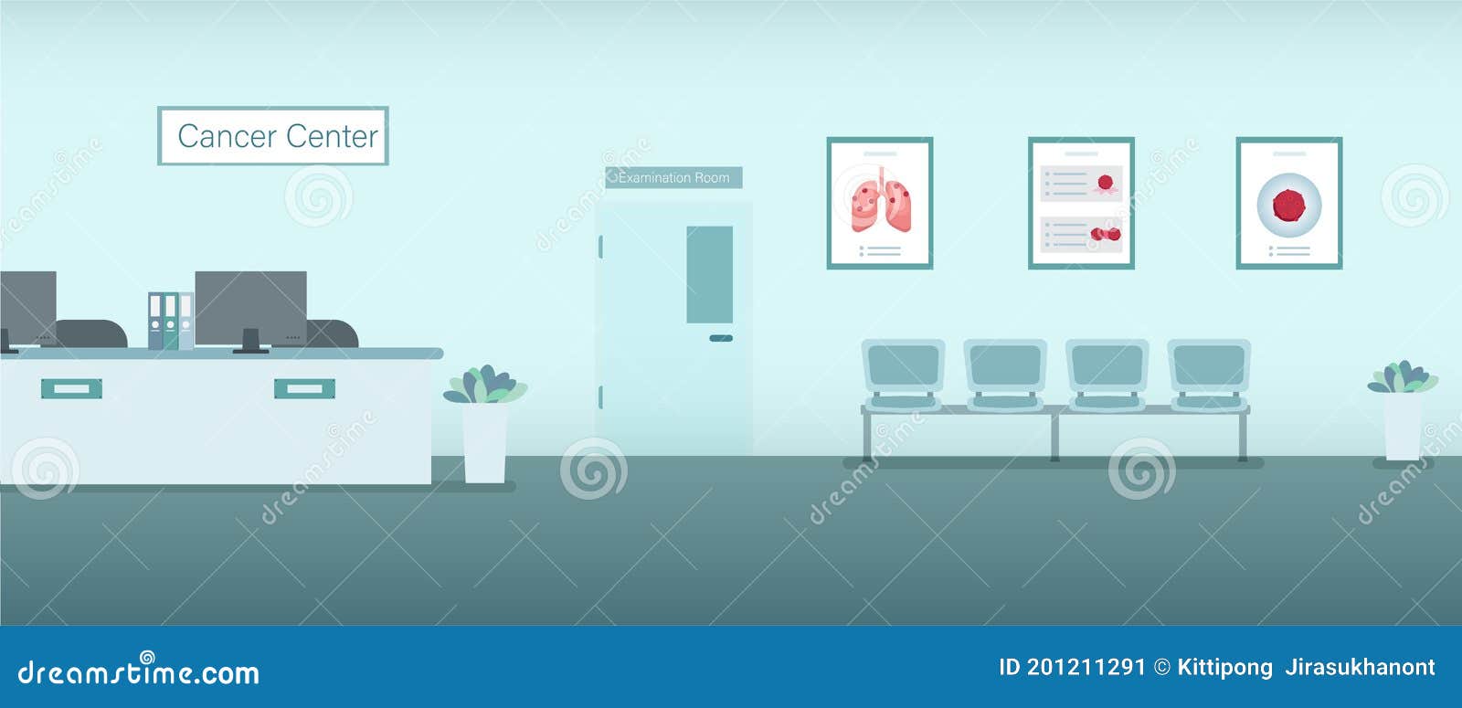Cancer center interior stock vector. Illustration of computer - 201211291