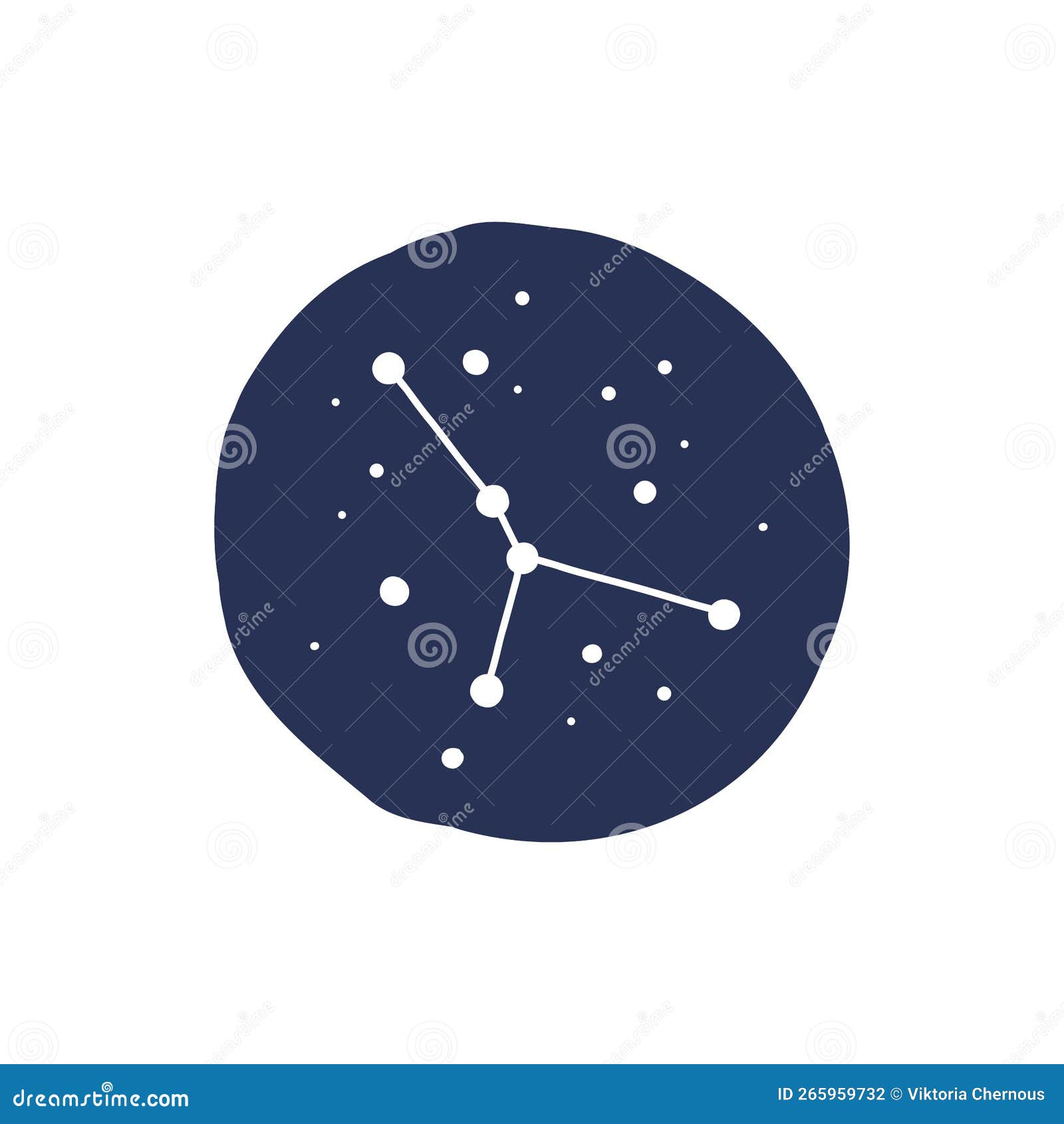 Cancer Constellation Doodle Icon, Vector Color Line Illustration Stock ...