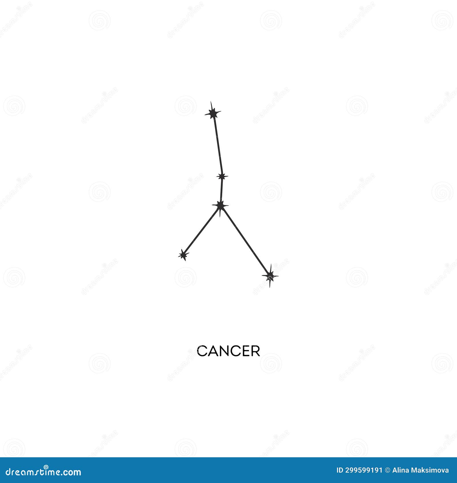 Cancer Constellation Vector Illustration Stock Illustration ...