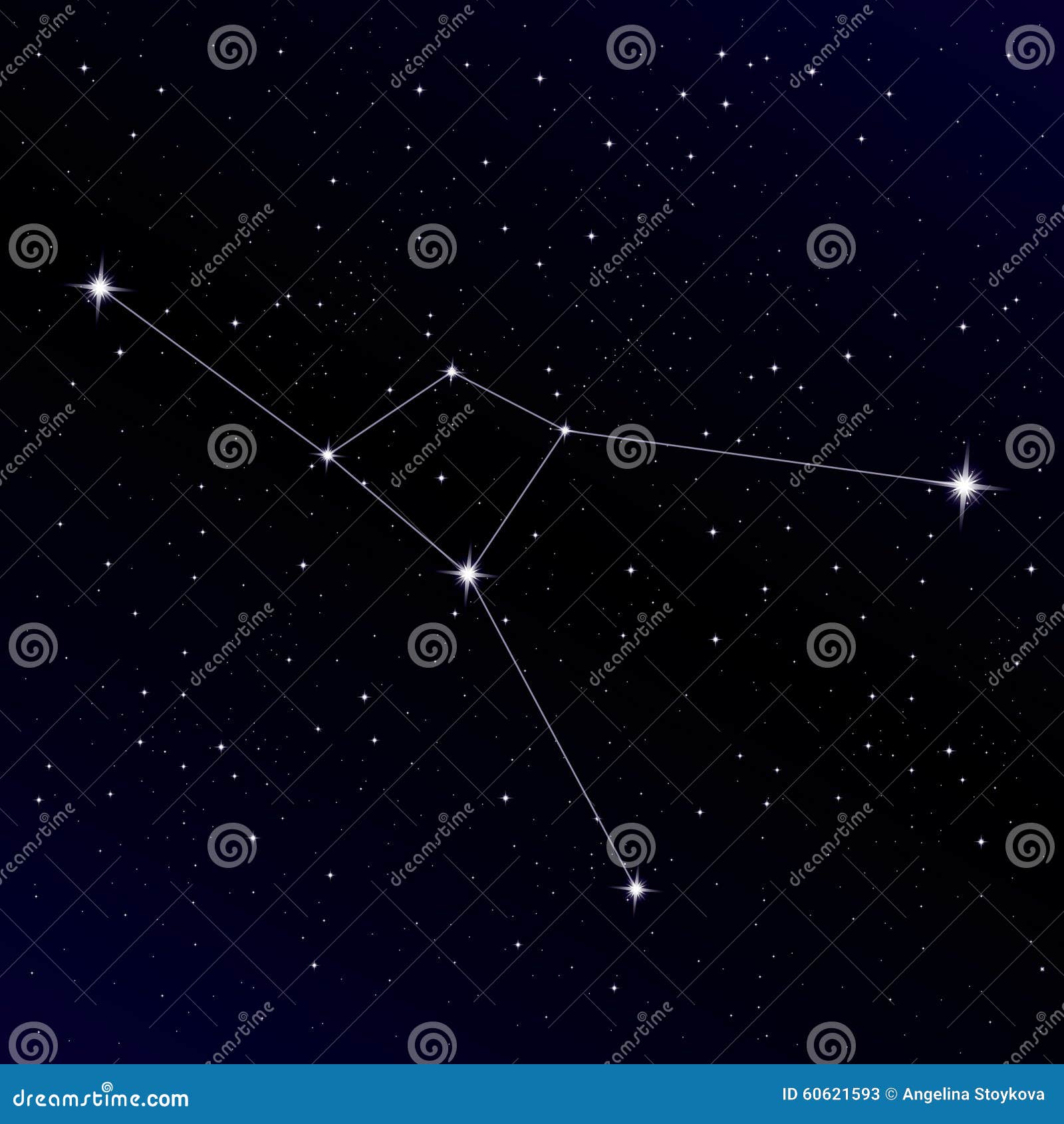 Cancer Constellation On A Purple Background. Schematic Representation ...