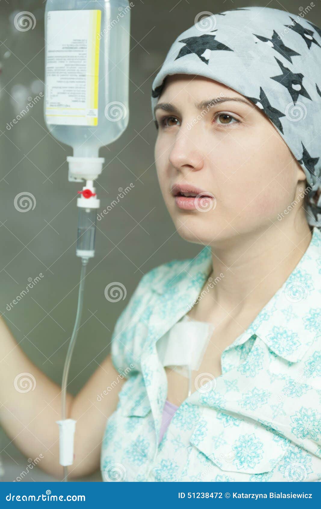 Cancer Girl Being on a Drip Stock Photo - Image of alone, afraid: 51238472