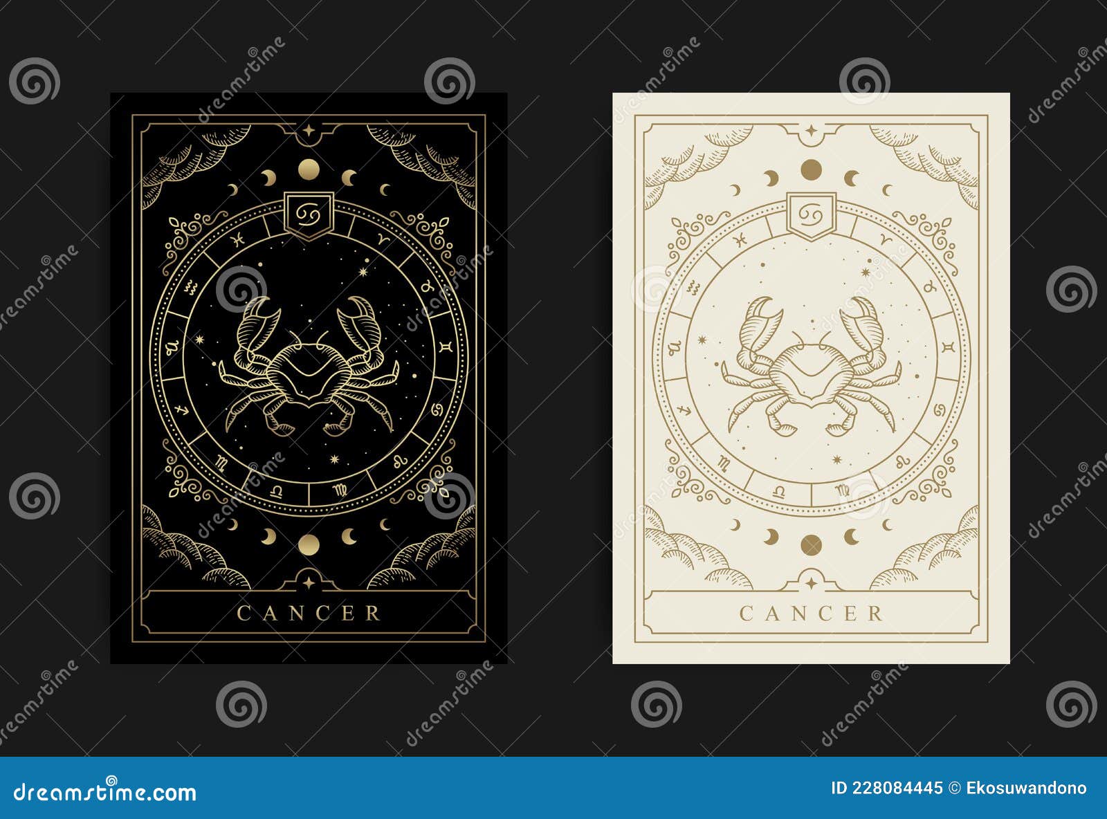 Cancer Horoscope And Zodiac Constellation Symbol Stock Vector