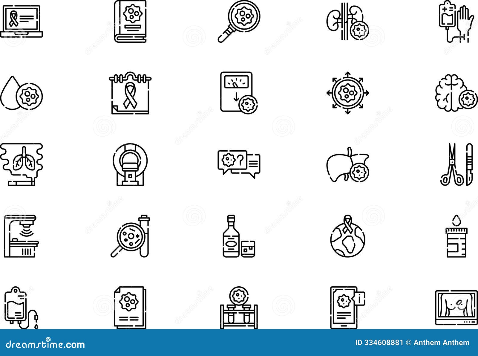 Cancer Icons Collection is a Vector Illustration with Editable Stroke ...