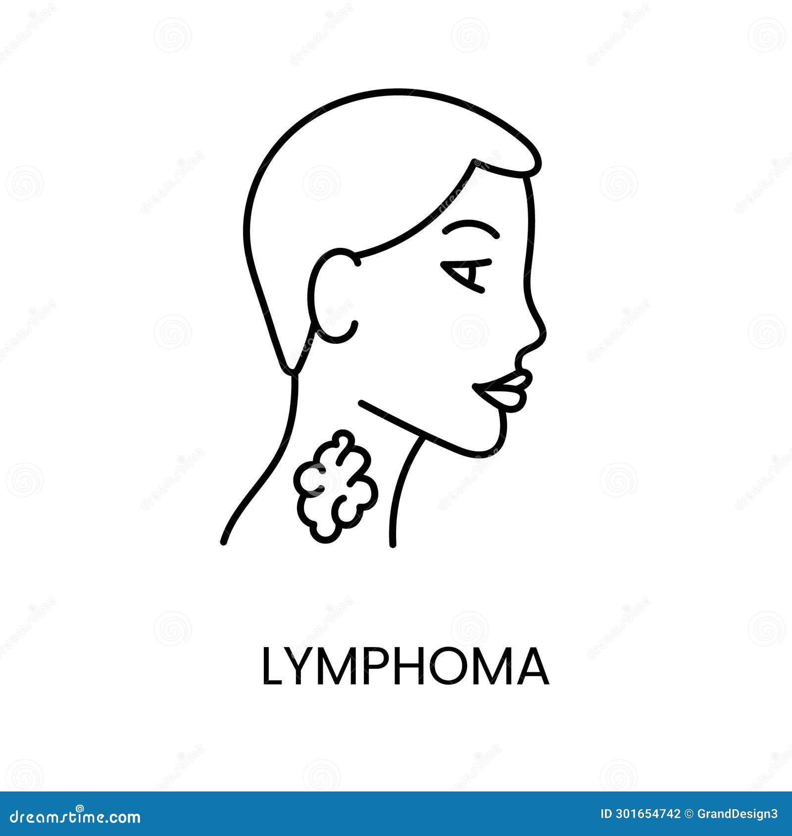 Cancer Lymphoma Line Icon Vector Cancer Malignant Disease Stock Vector ...