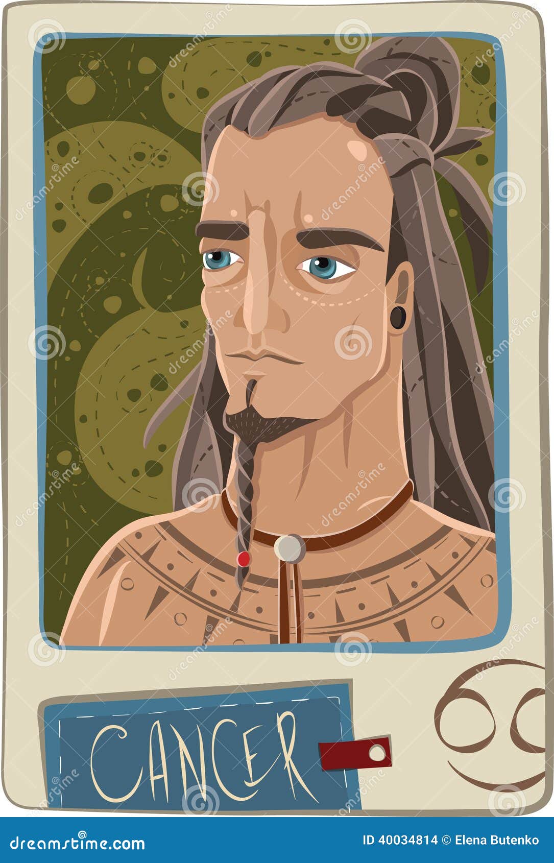 Cancer man stock vector. Illustration of brutal, zodiac - 40034814