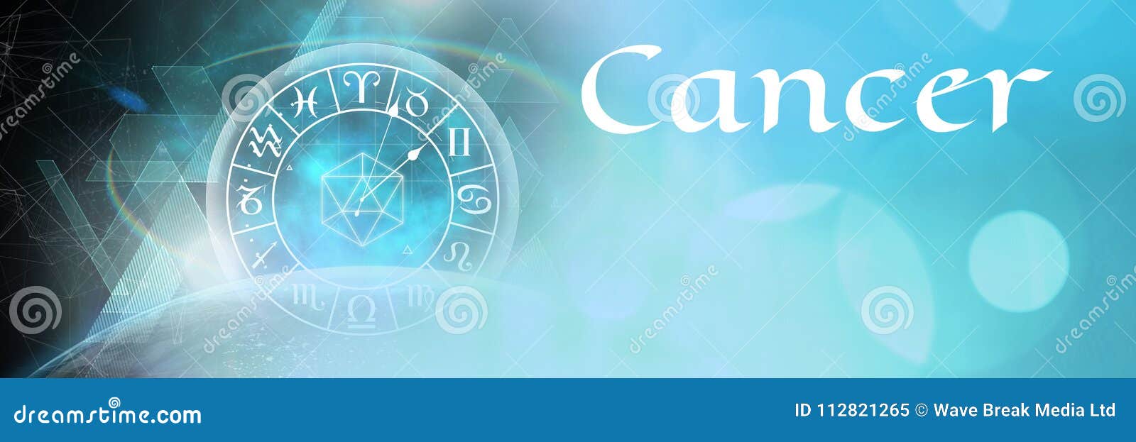 Cancer Mystical Zodiac Astrology Stock Illustration - Illustration of ...