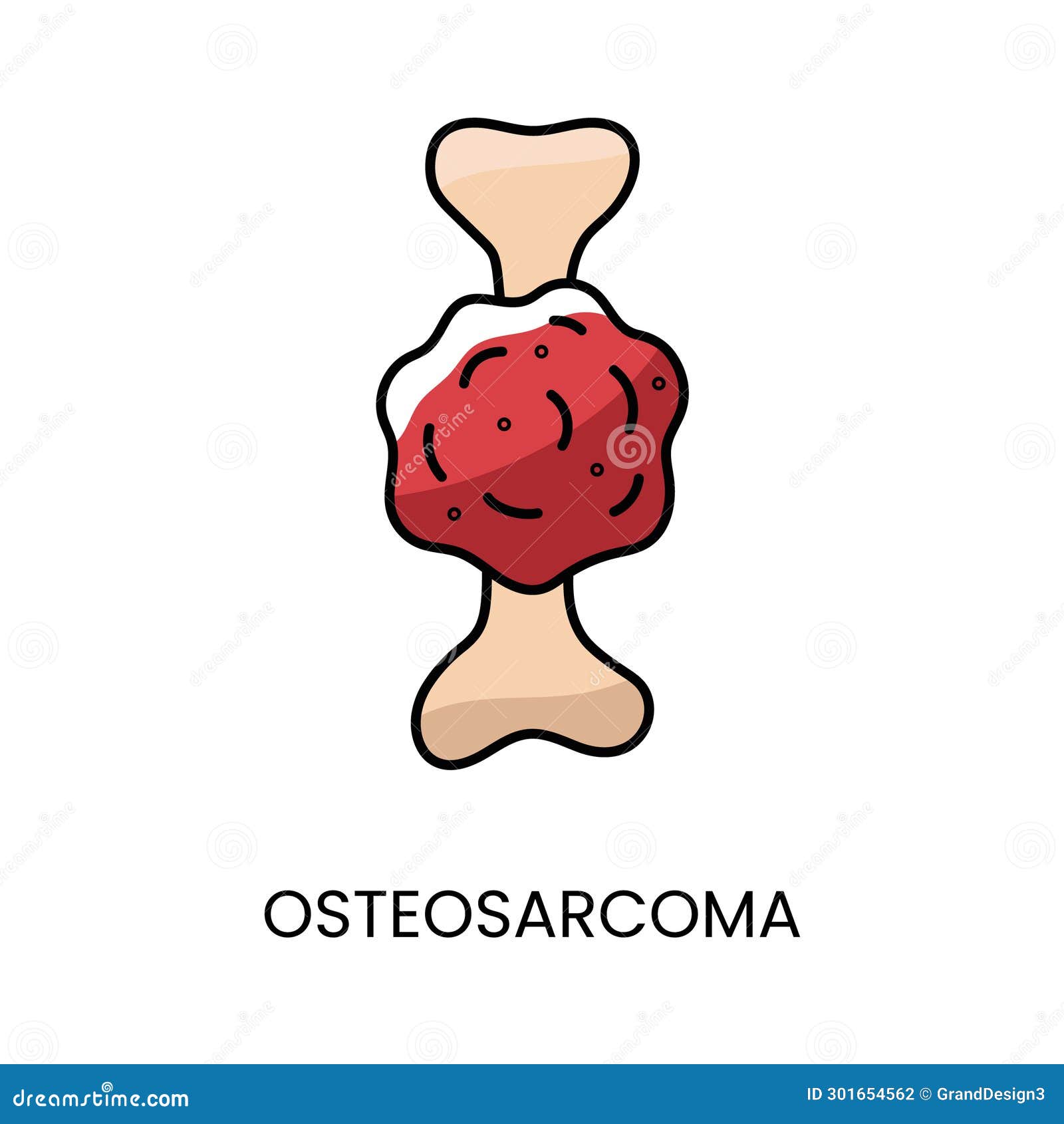 Cancer Osteosarcoma Line Icon Vector Cancer Malignant Disease Stock ...