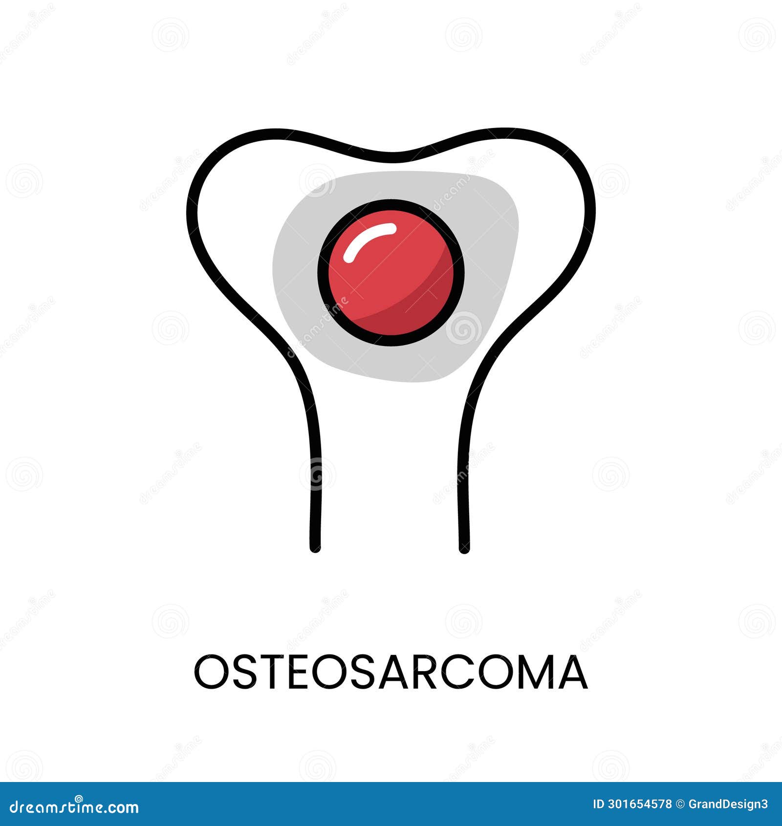Cancer Osteosarcoma Line Icon Vector Cancer Malignant Disease Stock ...