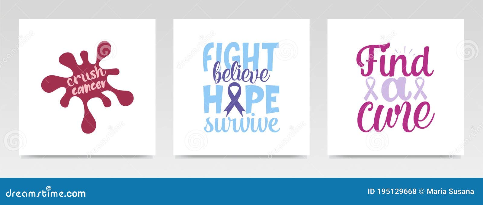Cancer Quotes Letter Typography Set Illustration Stock Vector ...