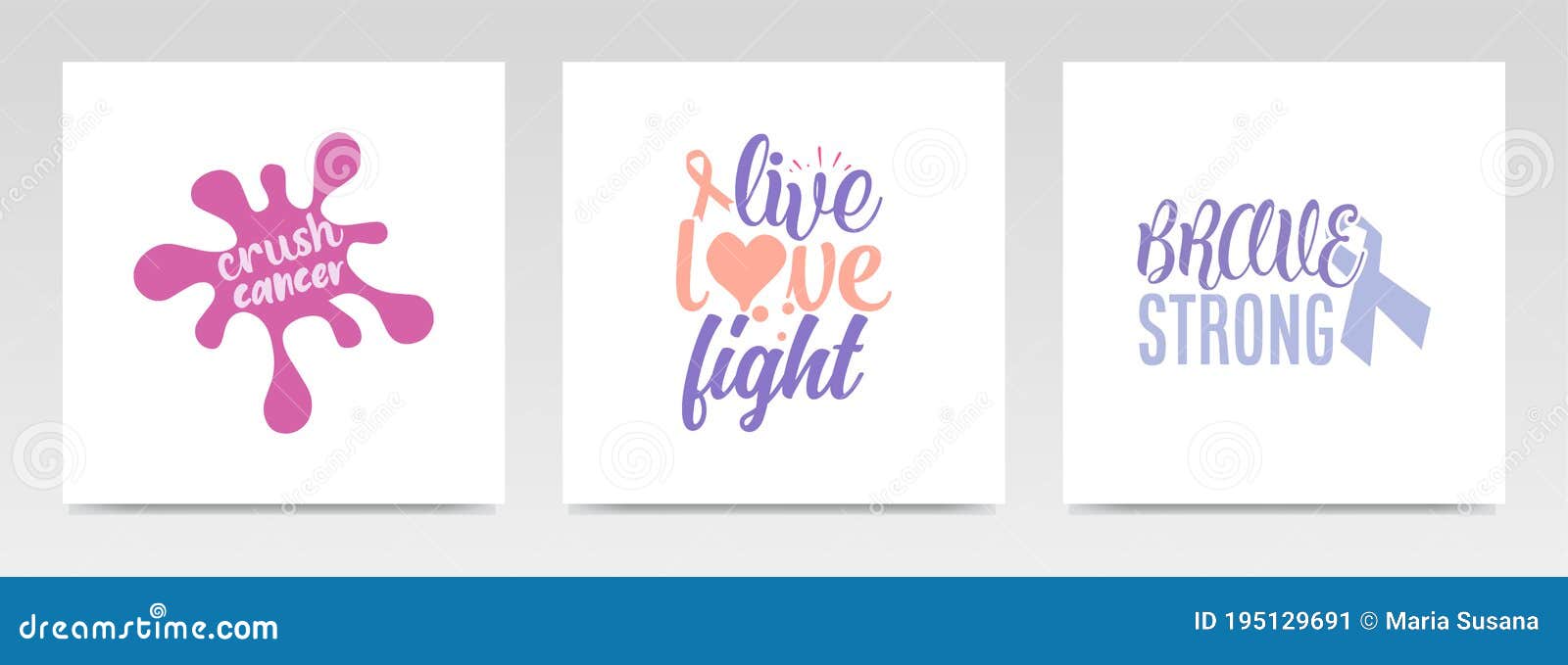 Cancer Quotes Letter Typography Set Illustration Stock Vector ...