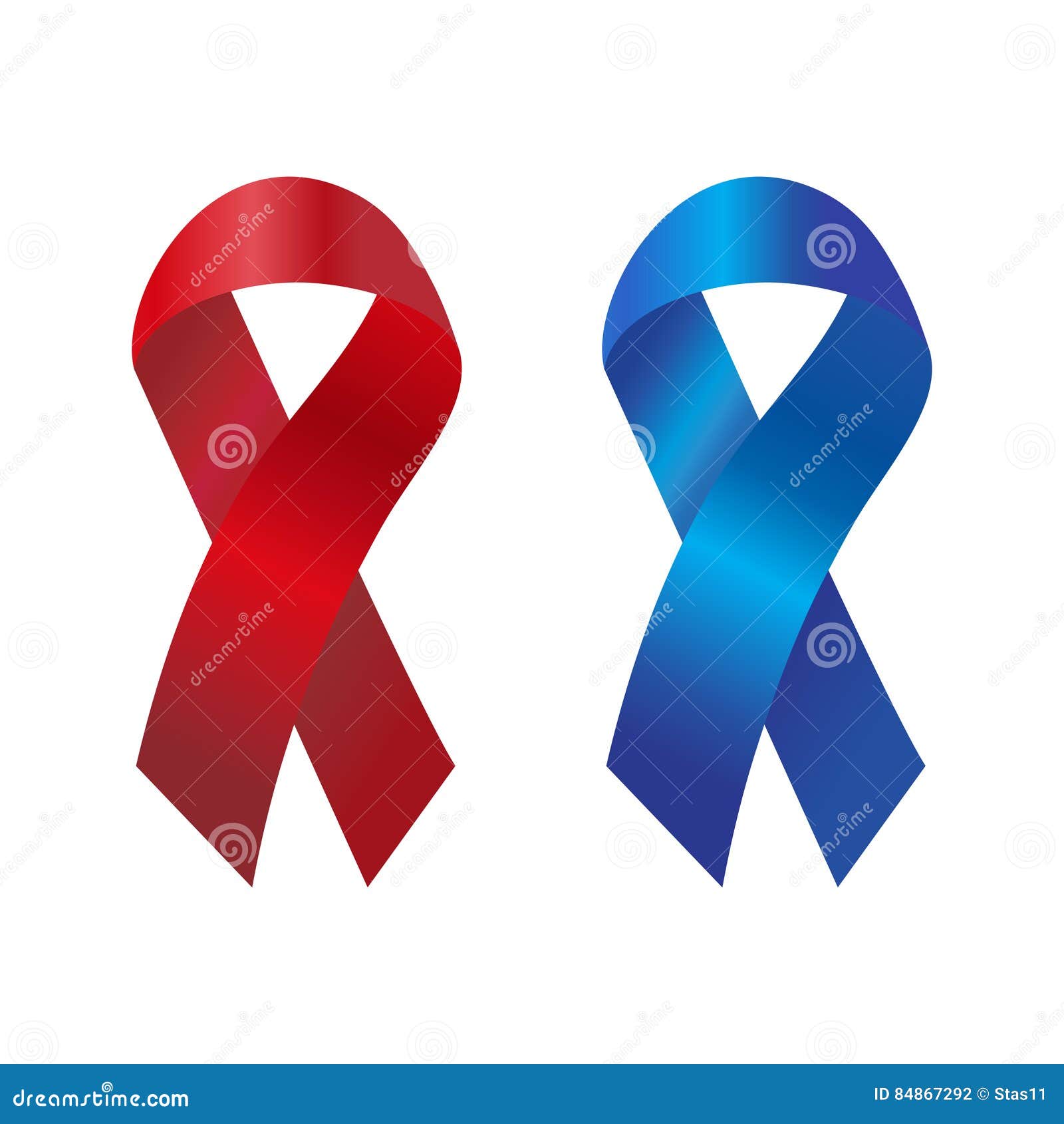 Cancer Ribbon in the Blue and Red Gradient. Vector Illustration Stock ...