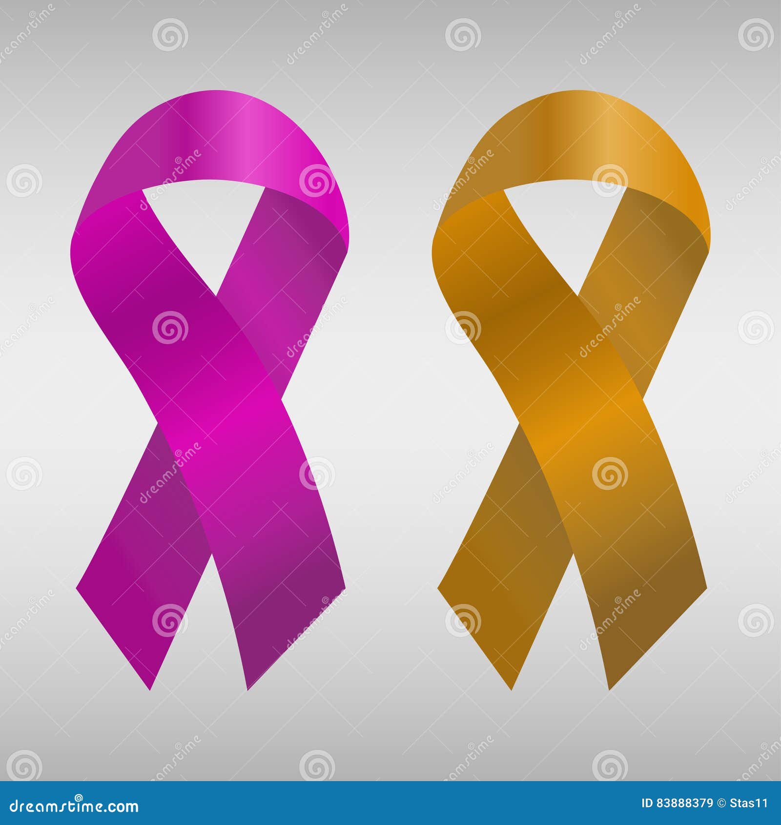 Cancer Ribbon in the Purple and Orange Gradient. Vector Illustration ...