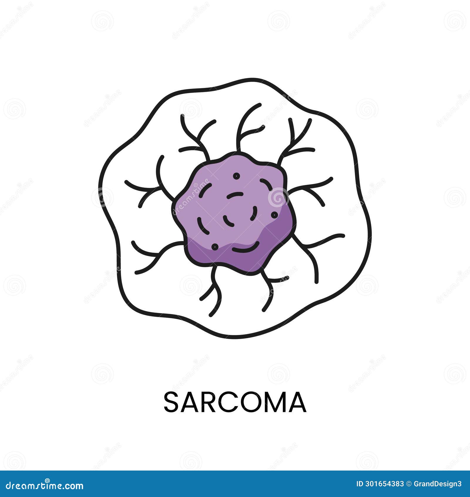 Cancer Sarcoma Line Icon Vector Cancer Malignant Disease Stock Vector ...