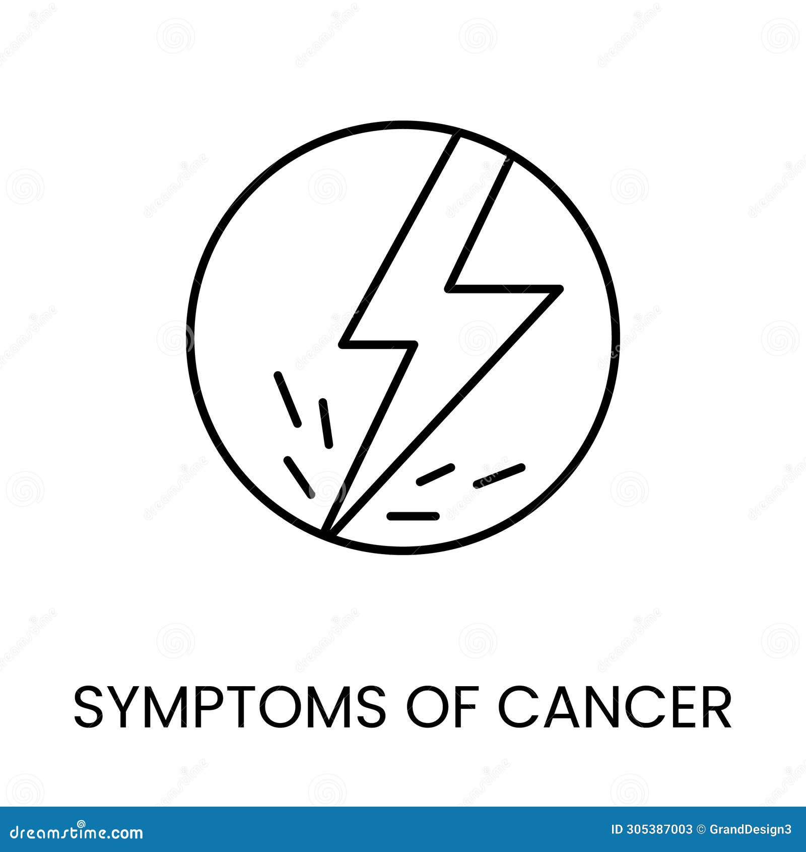 Cancer Symptoms Line Icon Vector Cancer Disease Stock Illustration ...