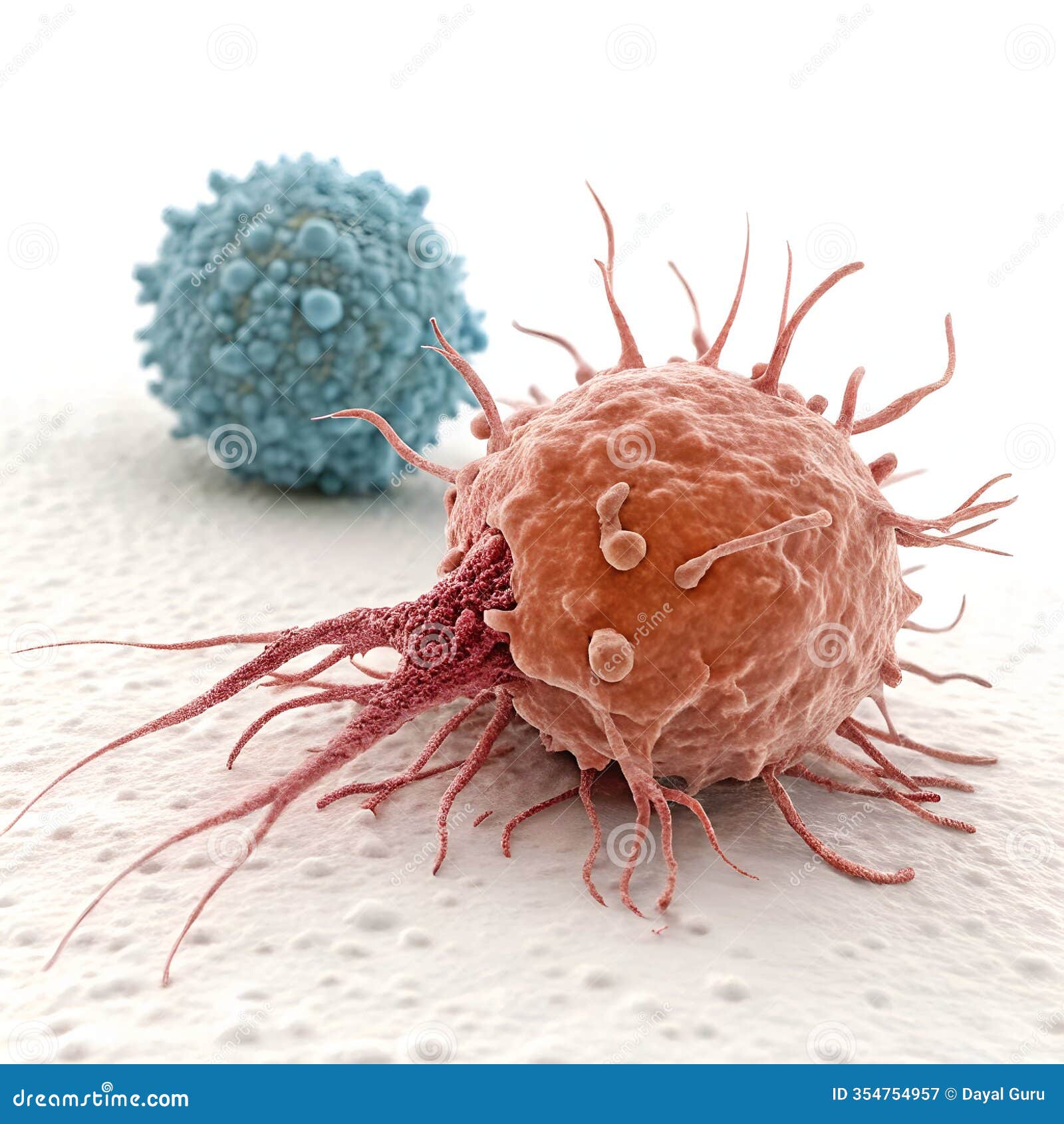 Cancer with T Cell Isolated on White Background Stock Image - Image of ...