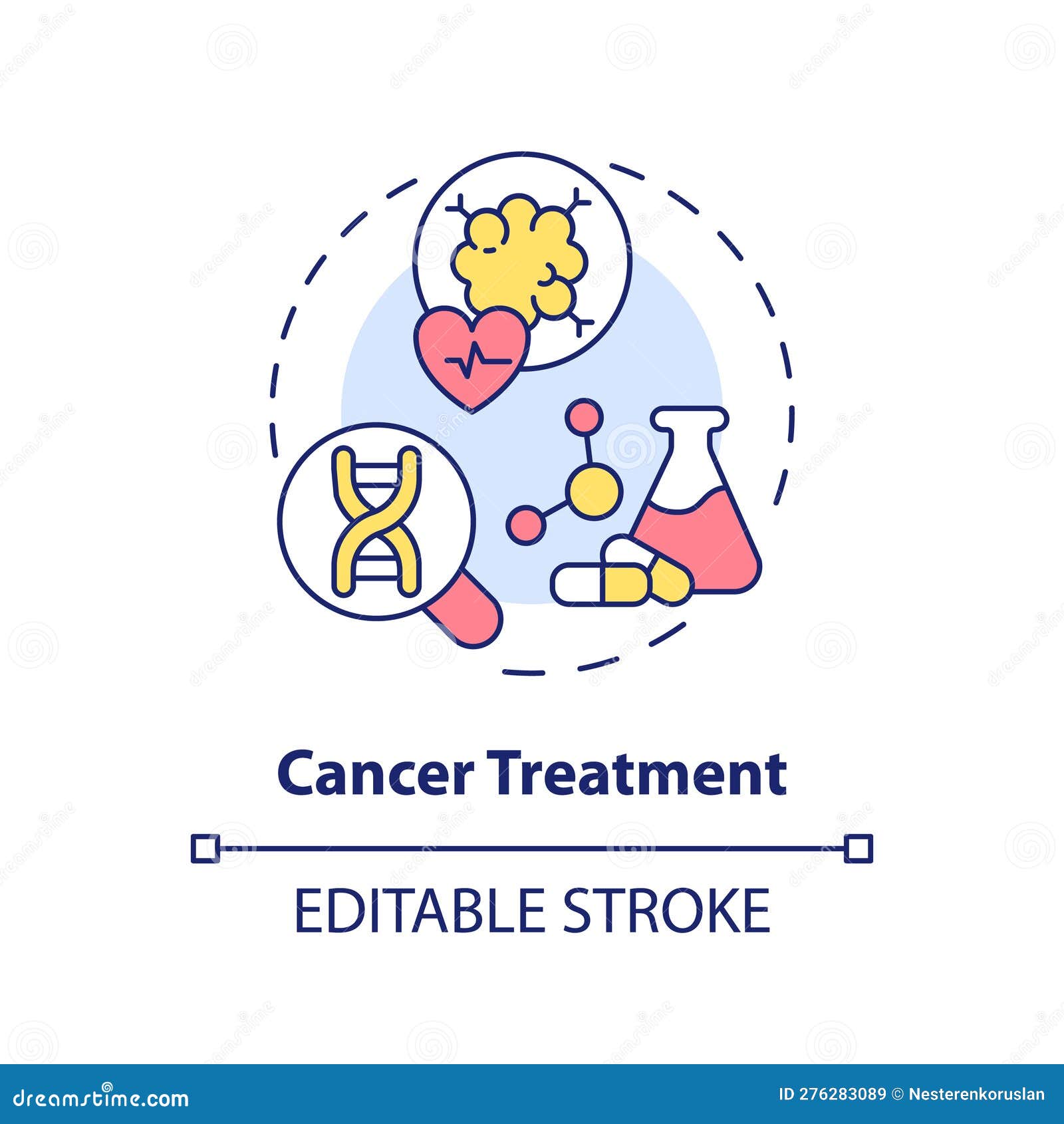 Cancer Treatment Concept Icon Stock Vector - Illustration of ... Cancer Treatment Concept Icon Stock Vector - Illustration of ...