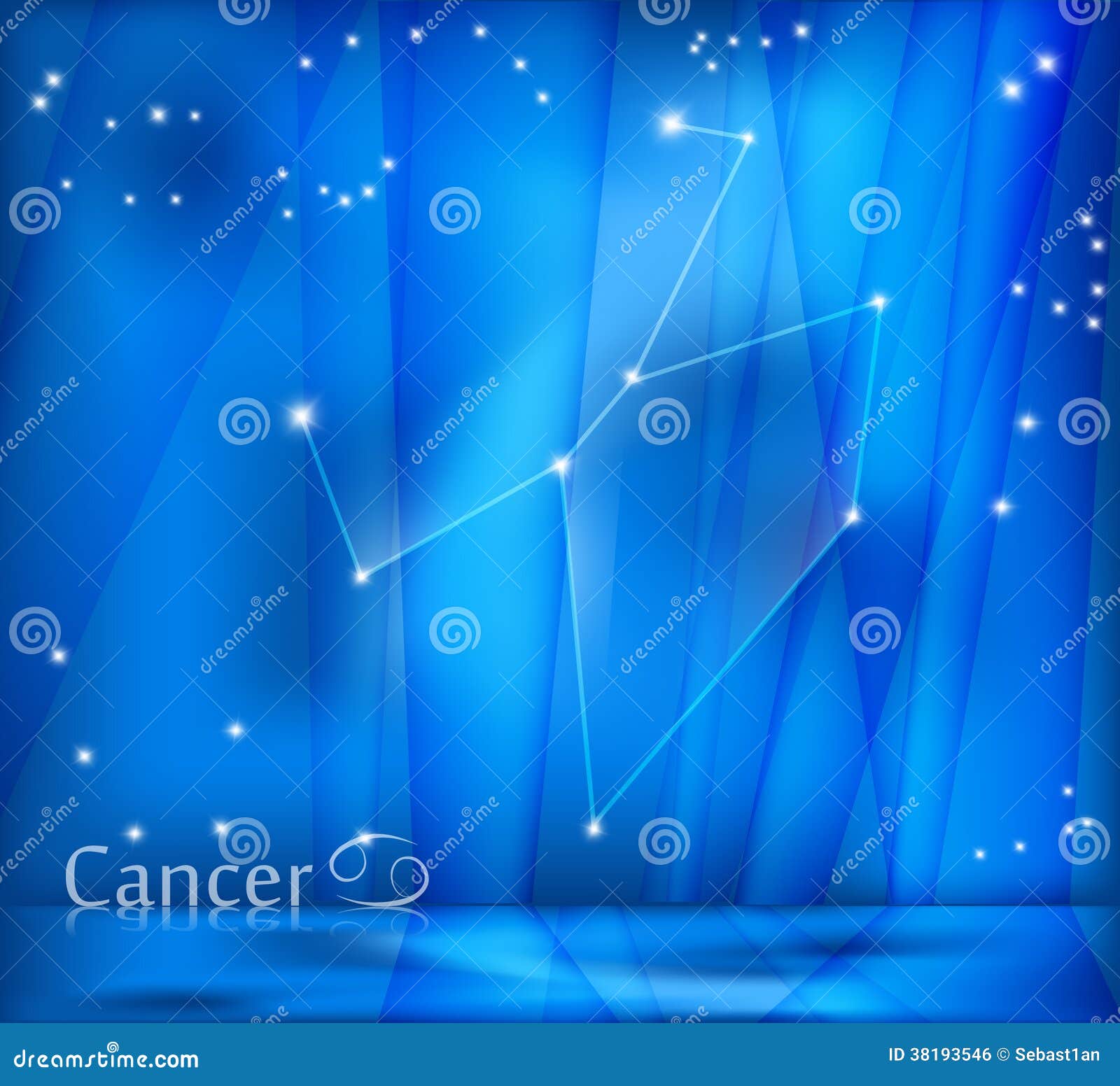 Cancer Zodiac Background stock vector. Illustration of constellation ...