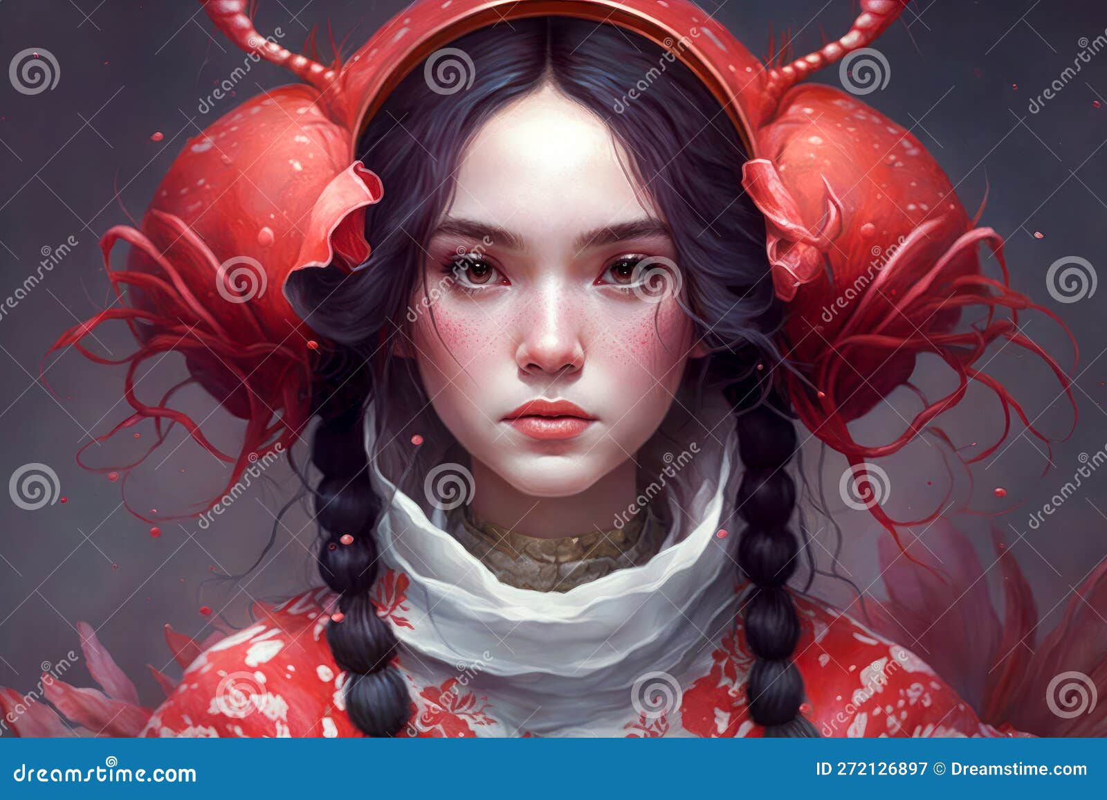 Cancer Zodiac Sign As Beautiful Fashion Girl Astrological Horoscope