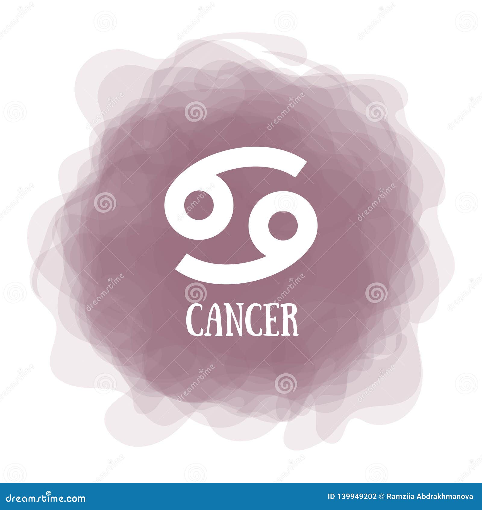 Cancer Zodiac Sign Astrological Calendar Zodiacal Color Vector