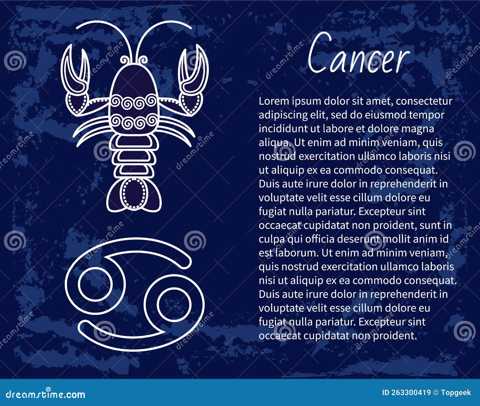 Cancer Zodiac Sign Astrology And Horoscope Vector Stock Vector