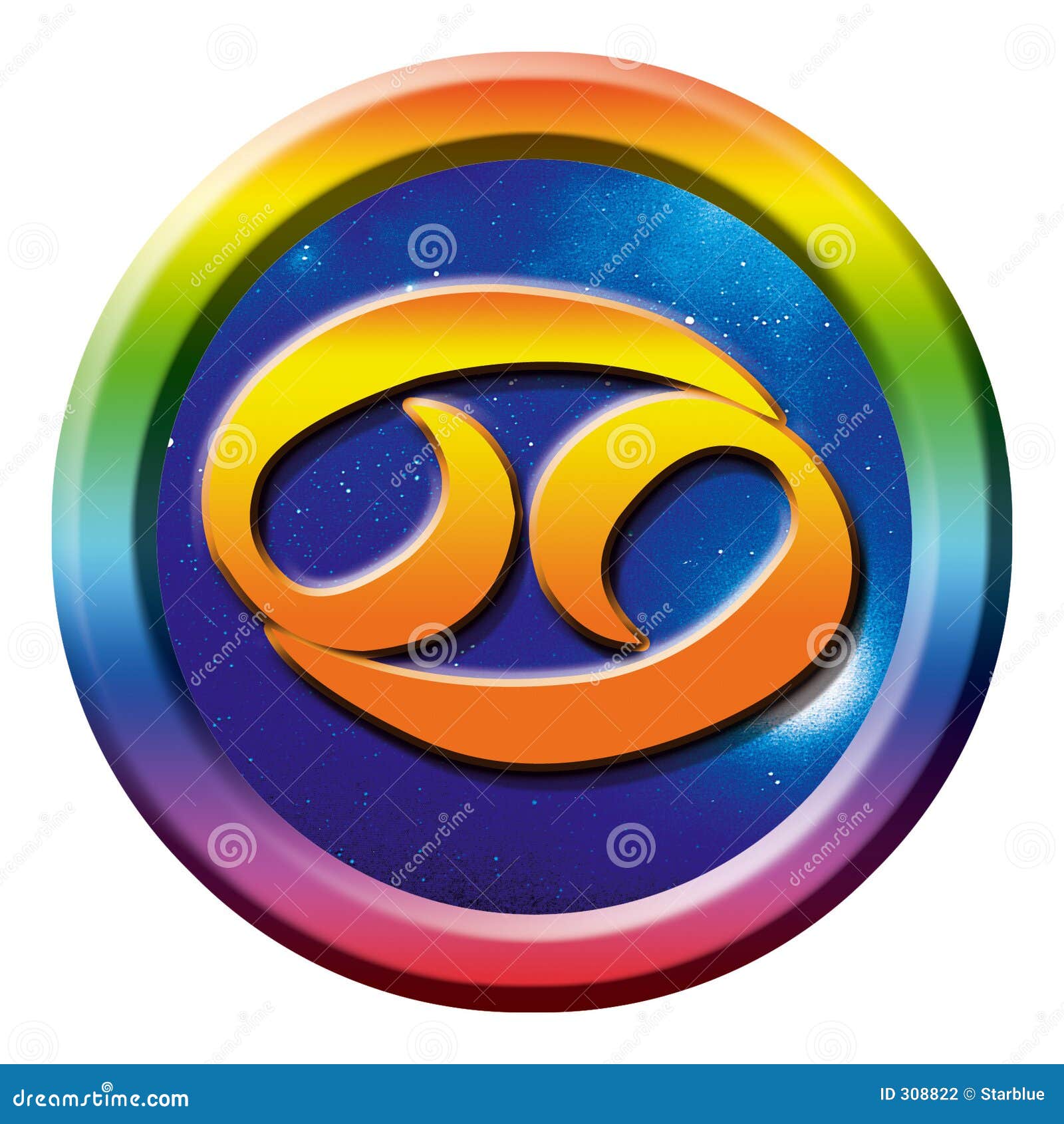 Cancro Del Segno Di Astrologia Illustrazione di Stock - Illustrazione ...