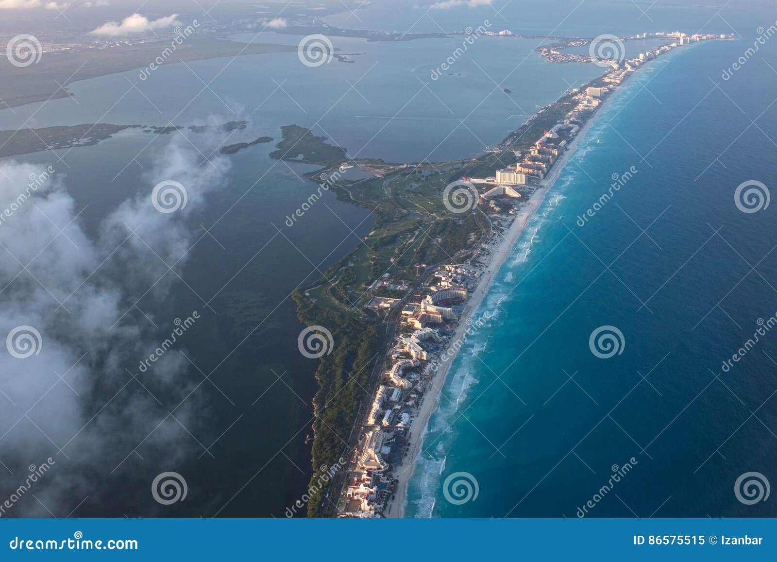 Cancun Aerial View Panorama Landscape Stock Image - Image of vacation ...
