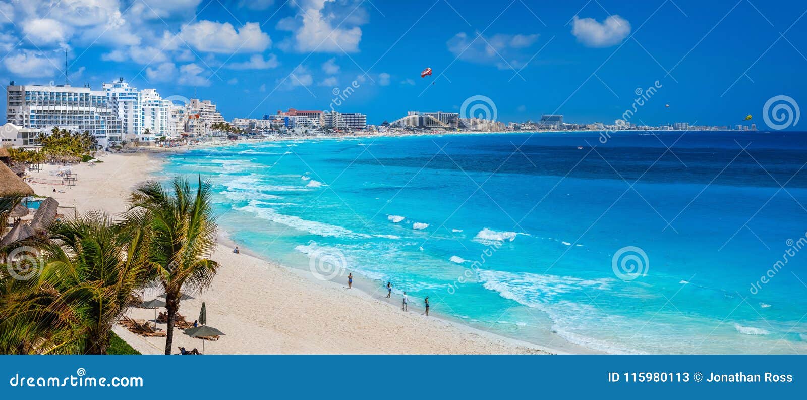 Cancun Beach, Ocean, And Sunset Panoramic Photo Royalty-Free Stock ...