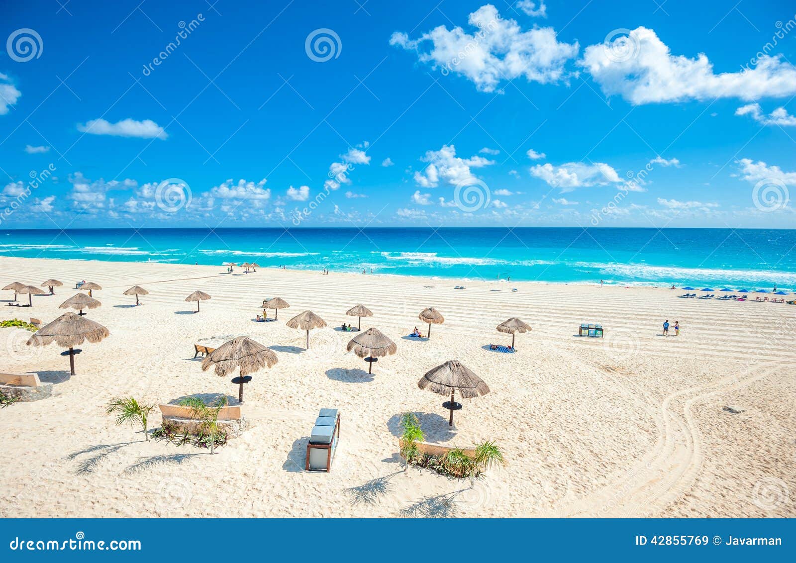 Cancun Beach Panorama, Mexico Stock Image - Image of resort, outdoor ...