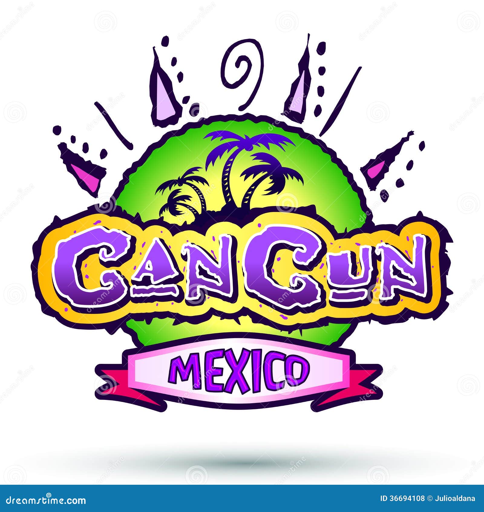 Cancun Mexico City Patriotic Banner Vector Illustration ...