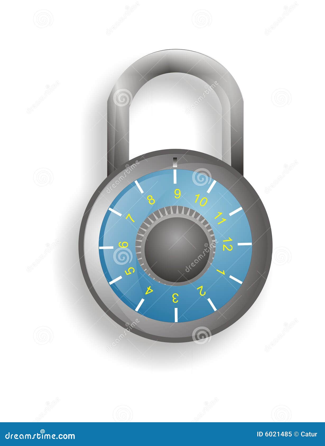 Candado Azul De La Combinación Ilustración del Vector - Ilustración de ...