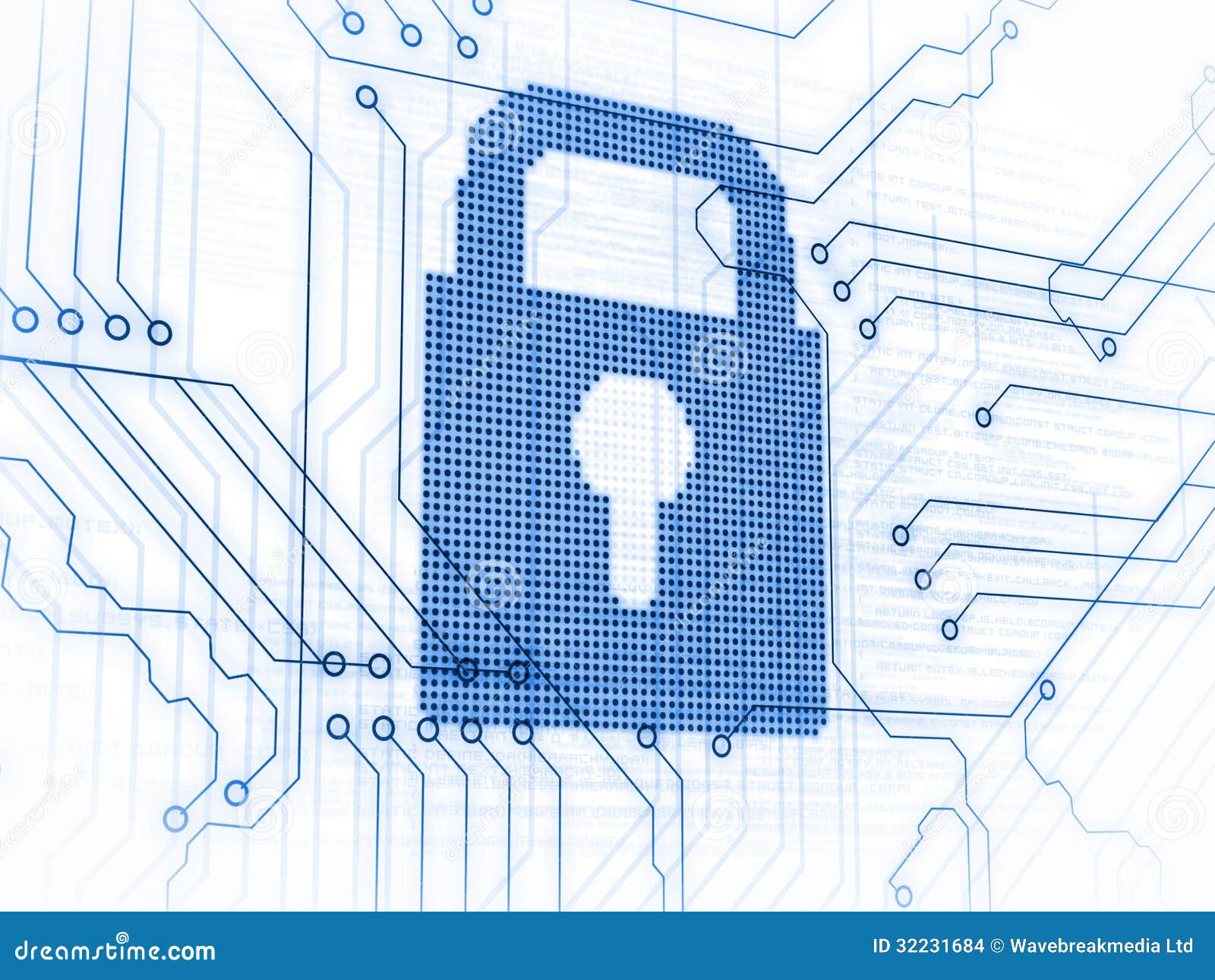 Candado Azul En El Fondo Blanco Stock de ilustración - Ilustración de ...