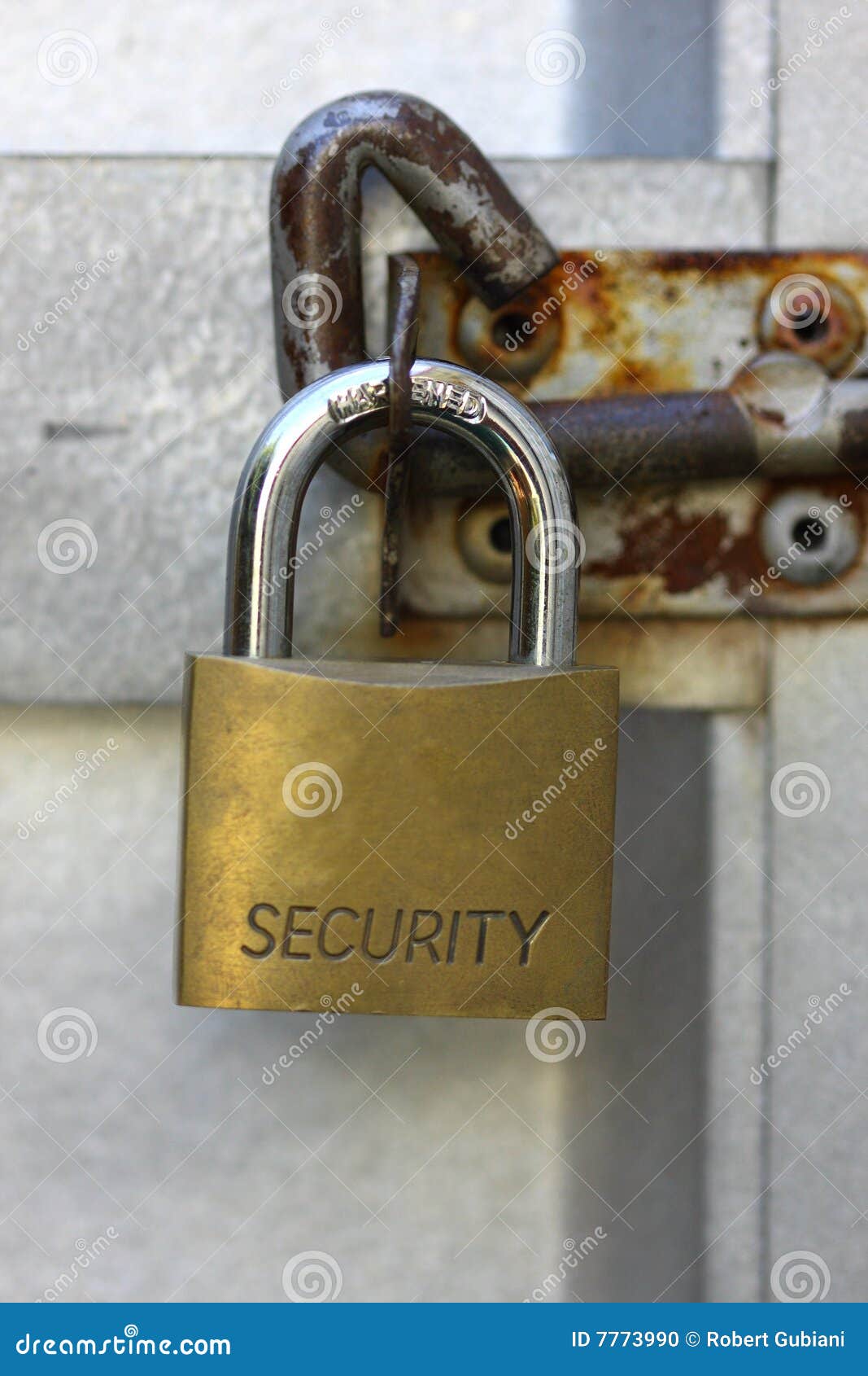 Candado De La Seguridad En Puerta Foto de archivo - Imagen de seguridad ...