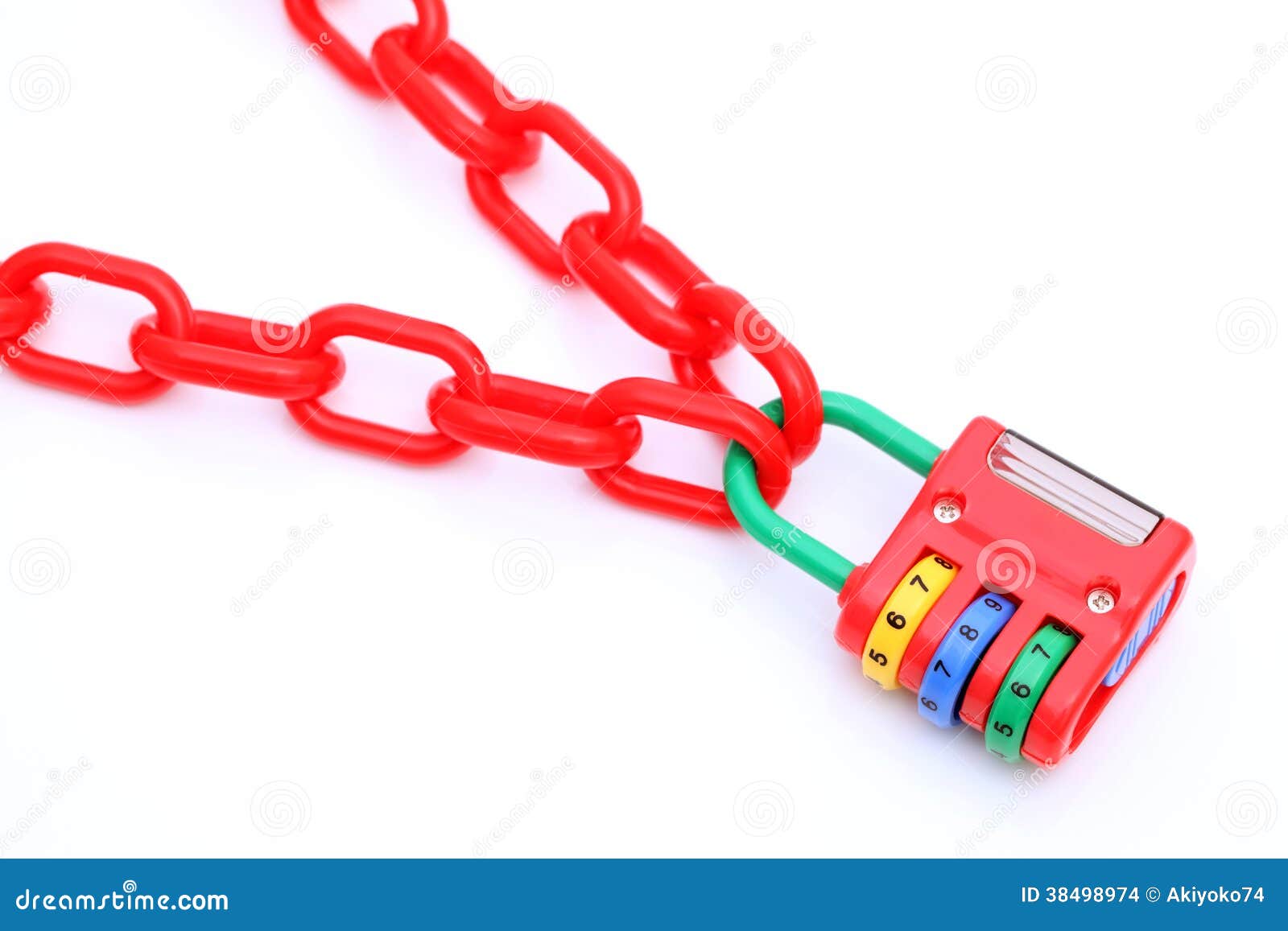 Candado y cadena coloridos foto de archivo. Imagen de seguridad - 38498974