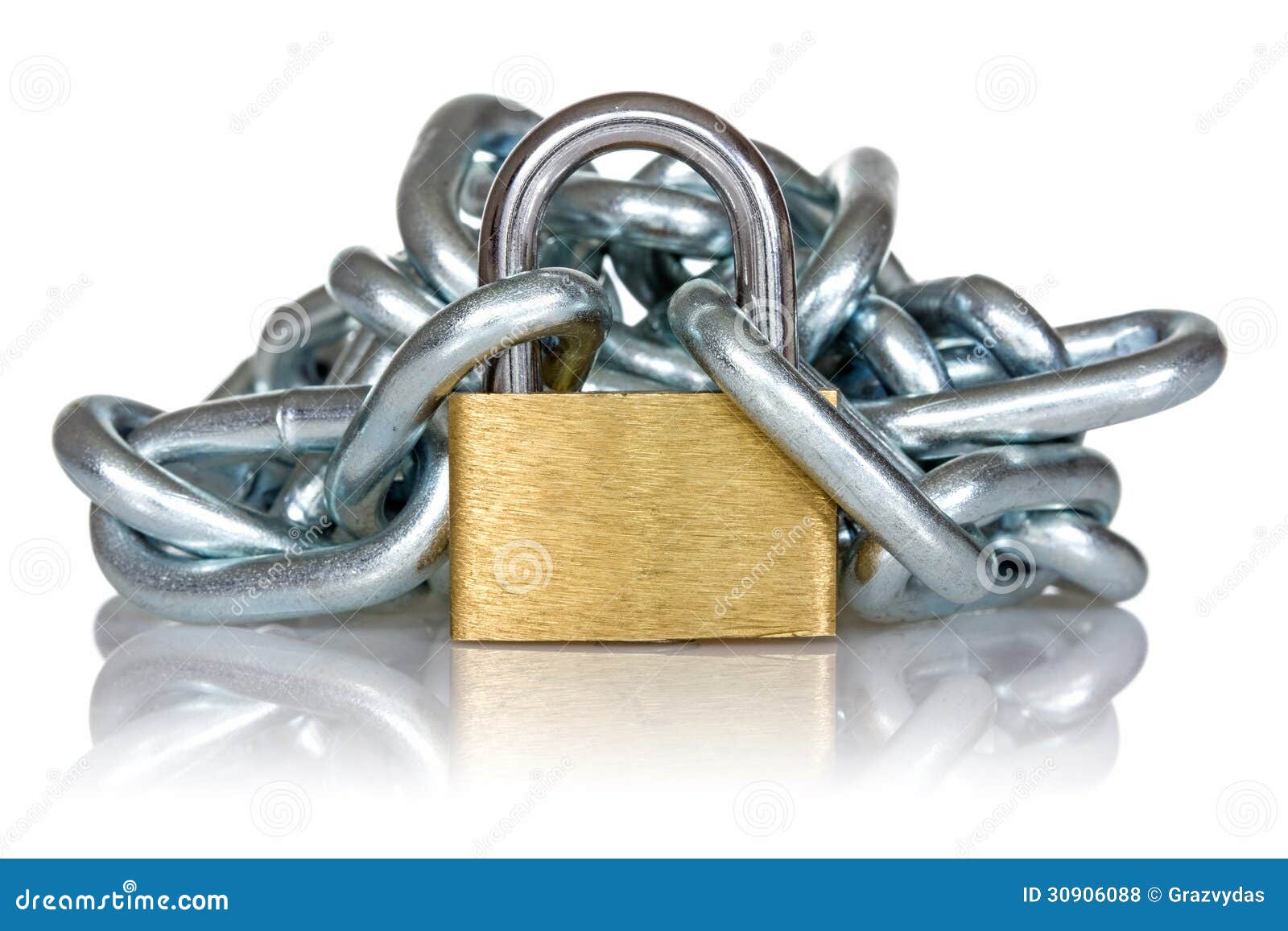 Candado Y Cadena Del Metal Amarillo Foto de archivo - Imagen de ...