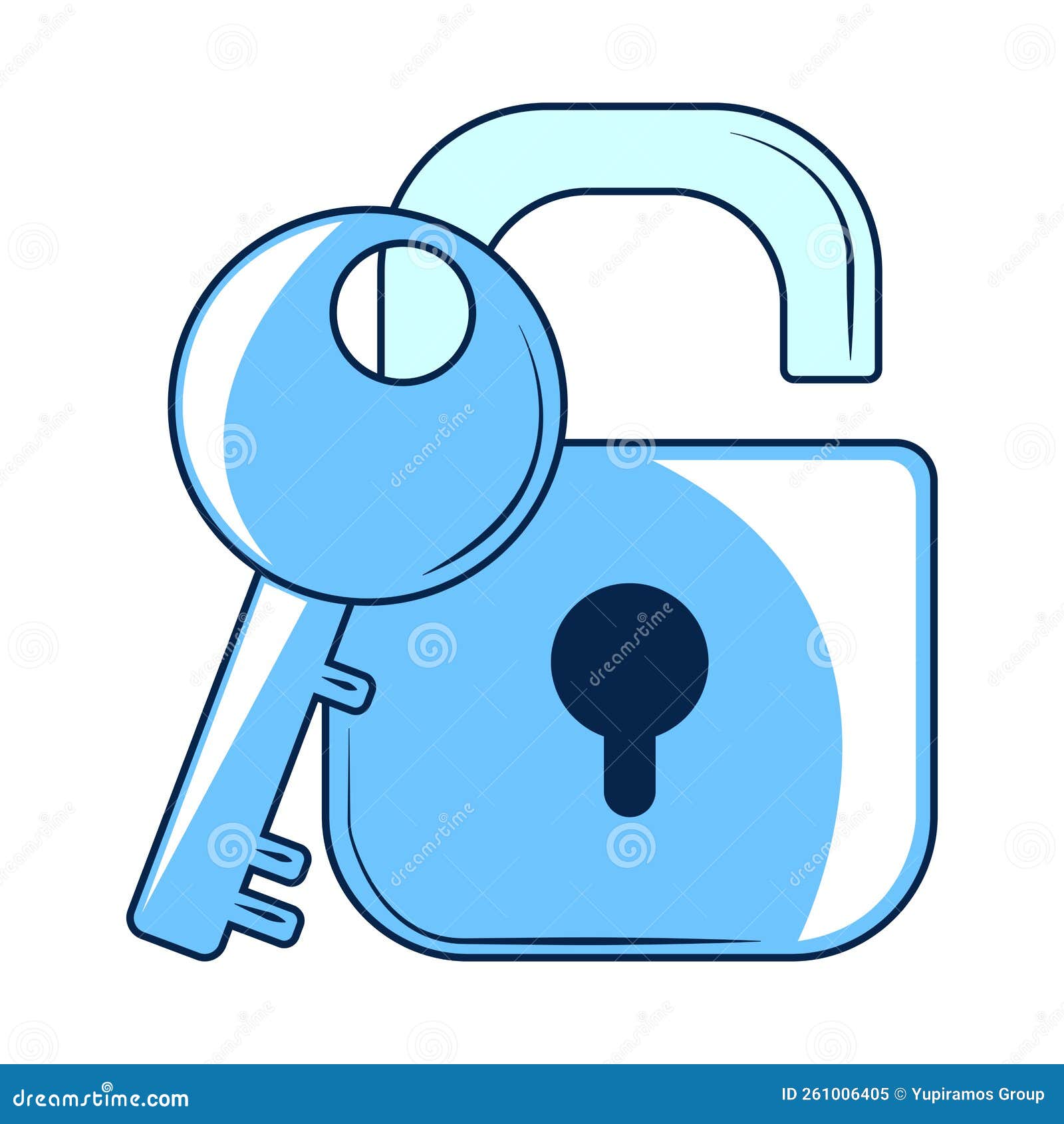 Candado y llave ilustración del vector. Ilustración de seguro - 261006405